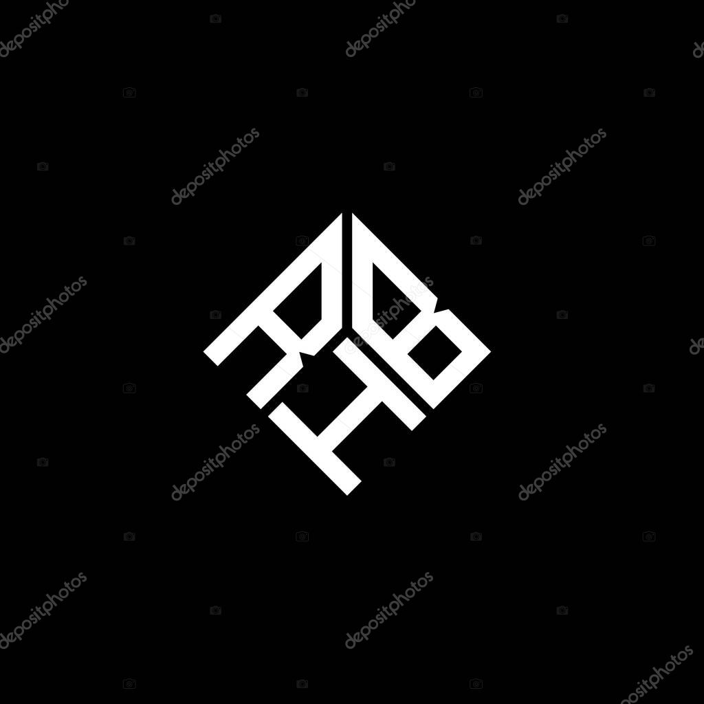Diseño del logotipo de la letra RHB sobre fondo negro. RHB iniciales creativas letra logo ...