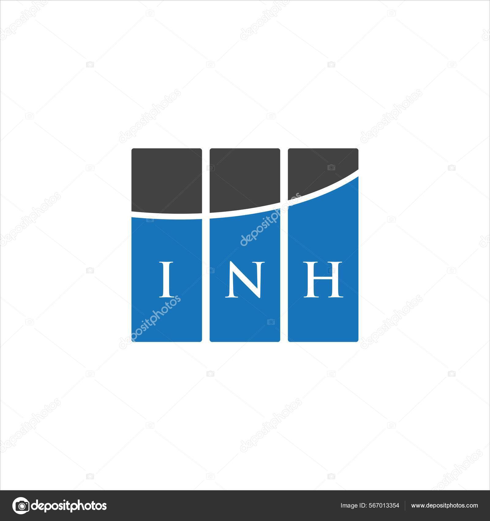 Inh Letter Logo Design White Background Inh Creative Initials Letter ...