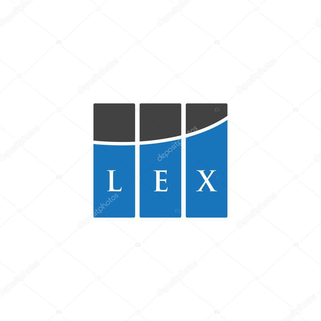 LEX diseño del logotipo de la letra sobre fondo blanco. LEX iniciales ...