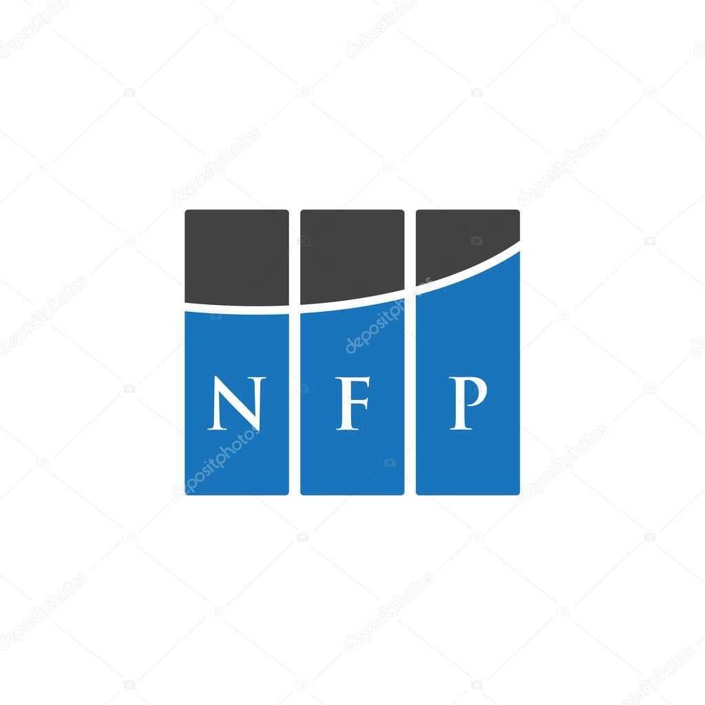 Diseño del logotipo de la carta NFP sobre fondo blanco. NFP iniciales ...