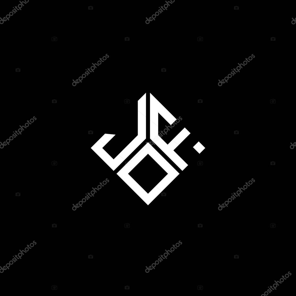 Diseño del logotipo de la letra JOF sobre fondo negro. JOF iniciales ...