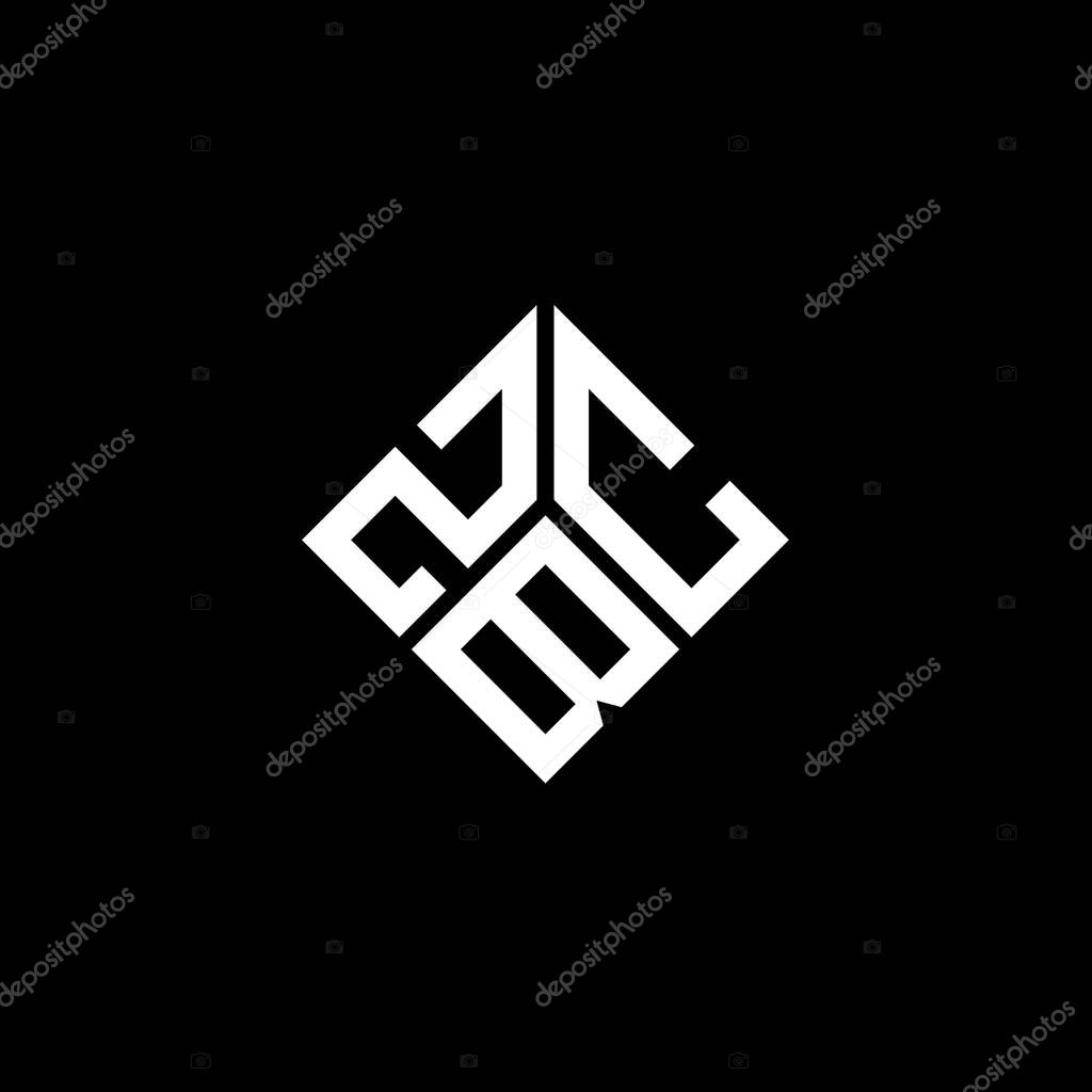 Diseño del logotipo de la letra ZBC sobre fondo negro. ZBC iniciales ...