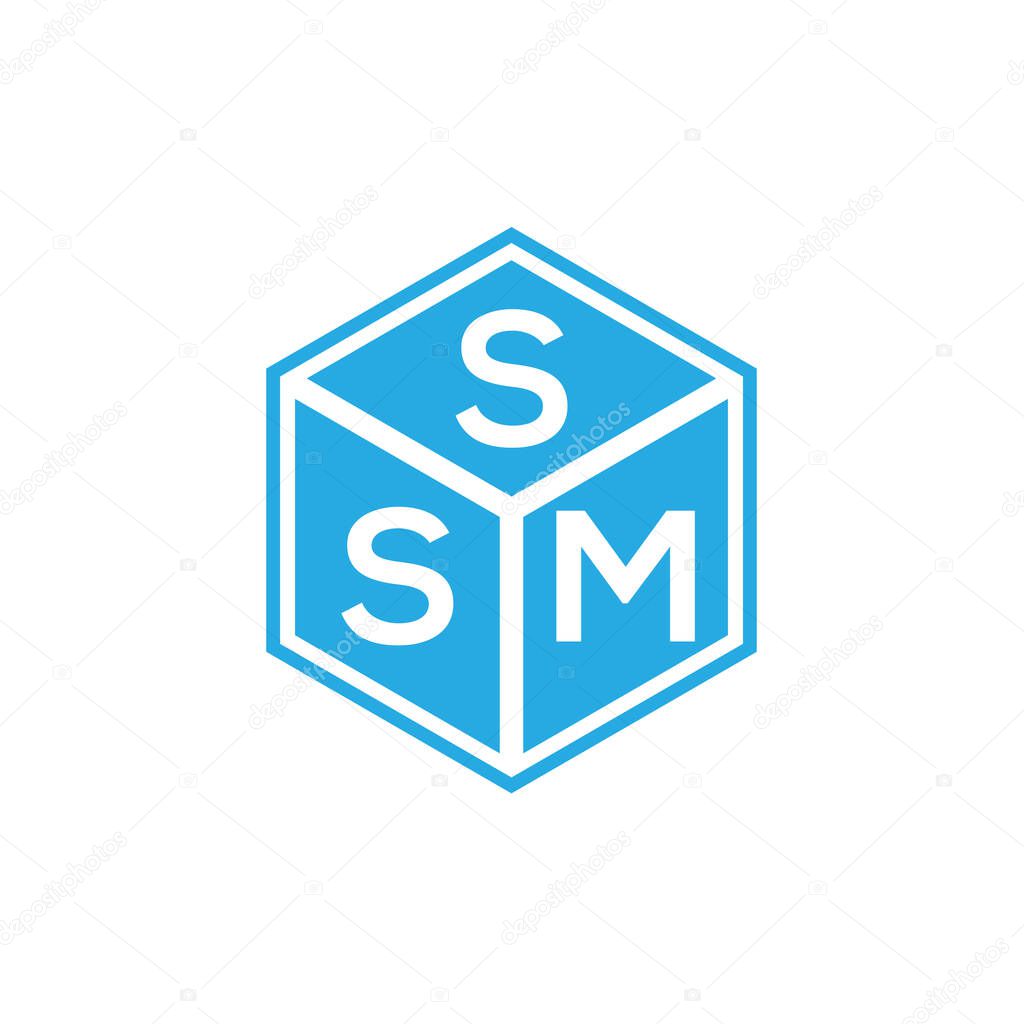 Diseño del logotipo de la letra SSM sobre fondo negro. SSM iniciales creativas letra logo ...