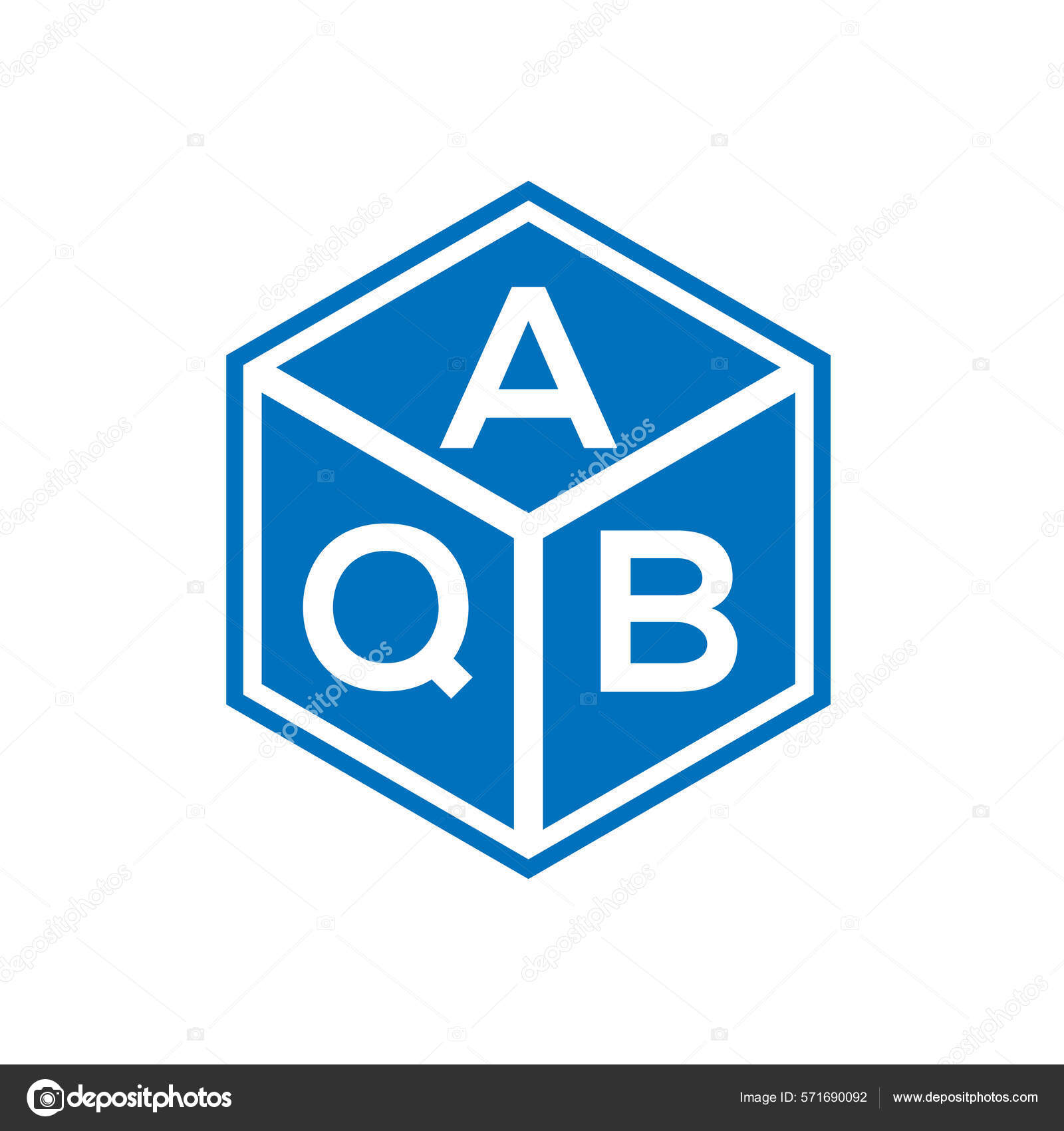 Aqb Letter Logo Design Black Background Aqb Creative Initials Letter ...