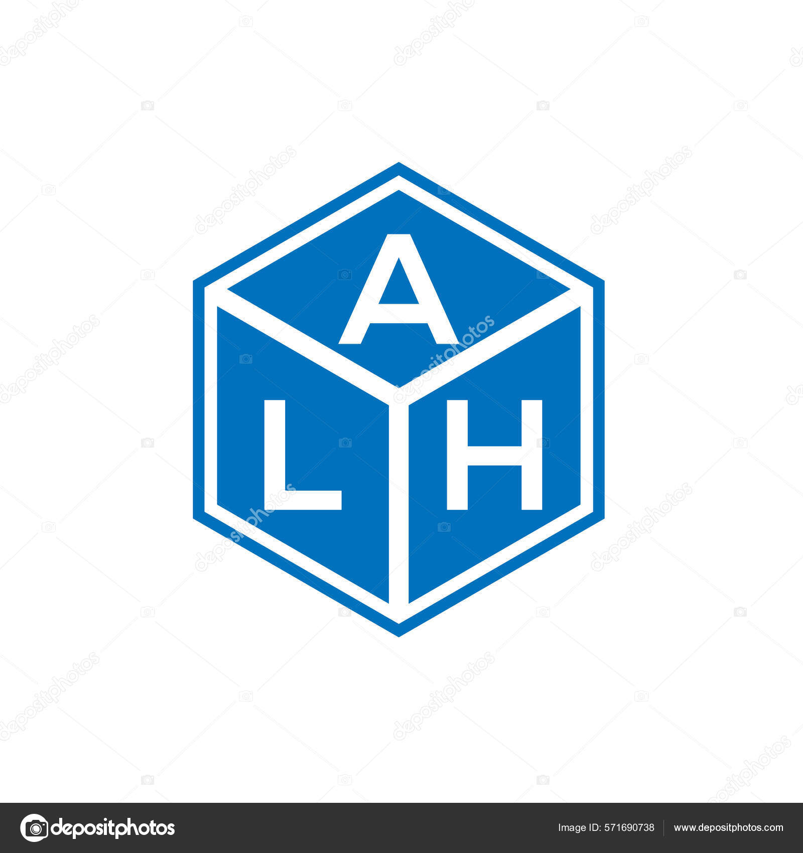 Alh Letter Logo Design Black Background Alh Creative Initials Letter ...