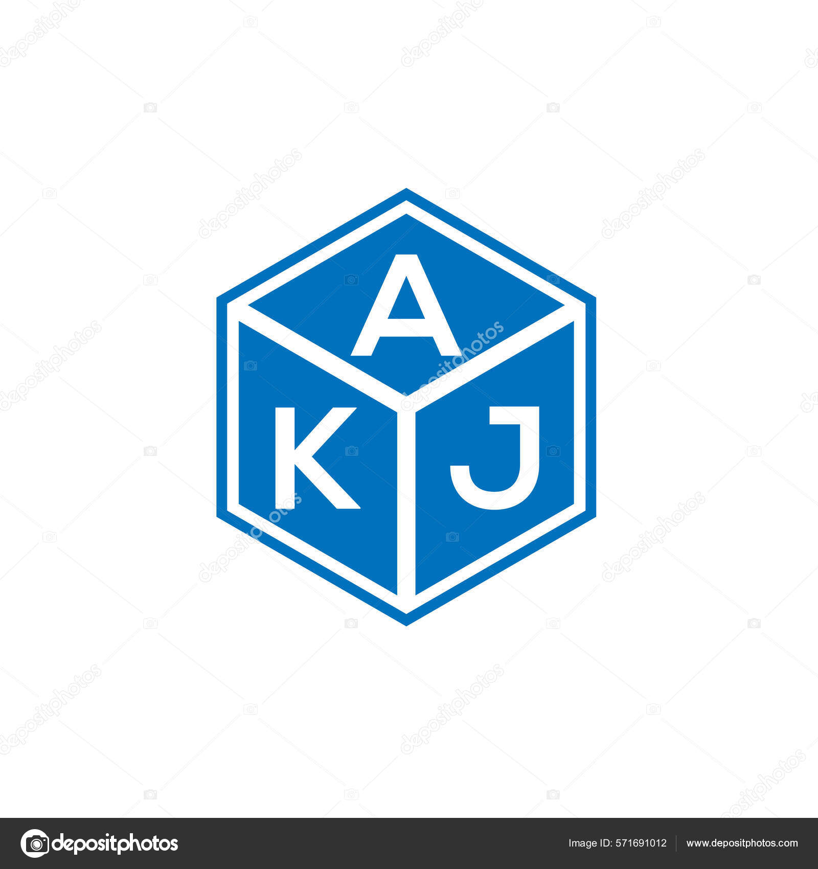 Akj Letter Logo Design Black Background Akj Creative Initials Letter ...