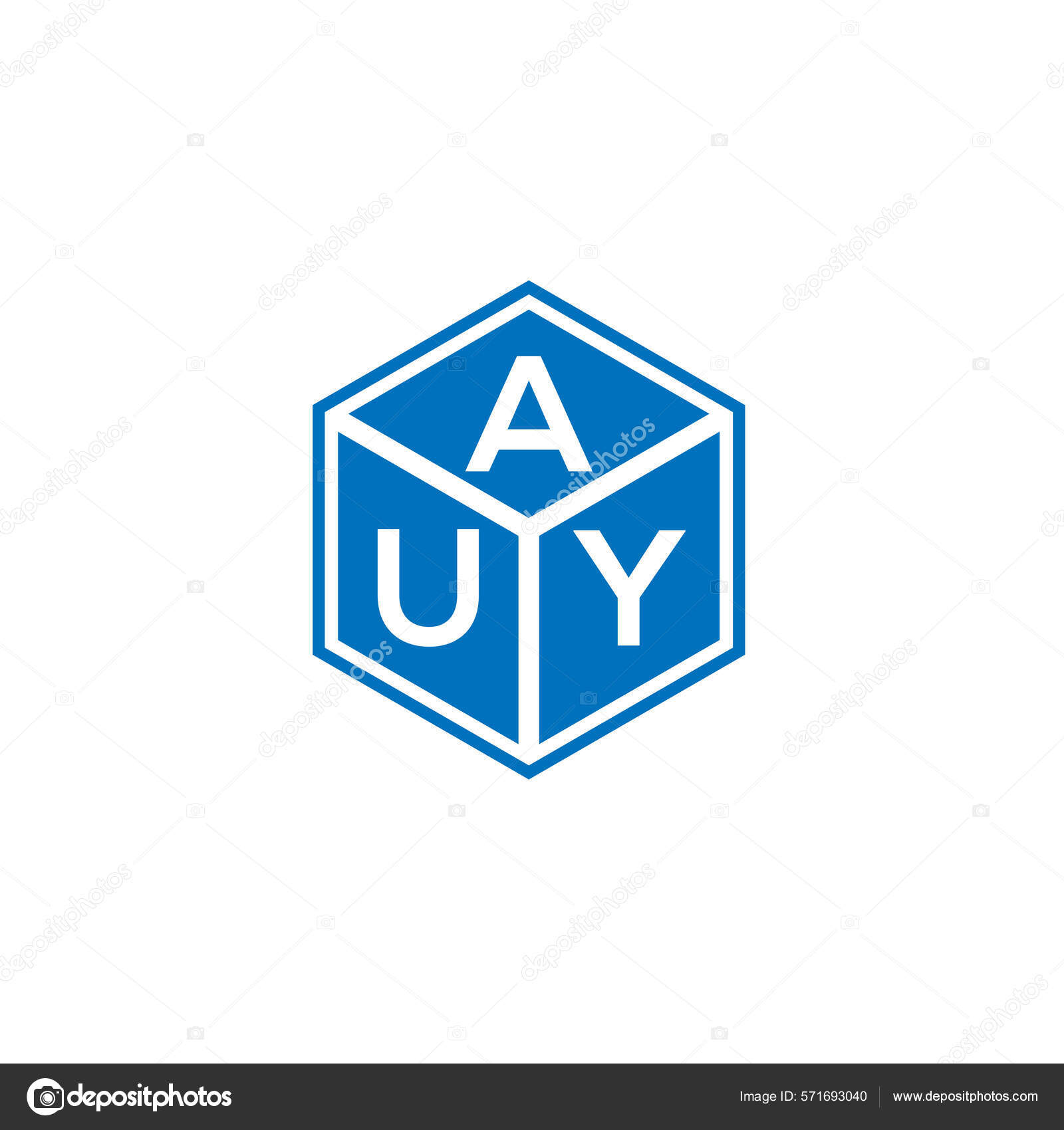 Auy Letter Logo Design Black Background Auy Creative Initials Letter ...