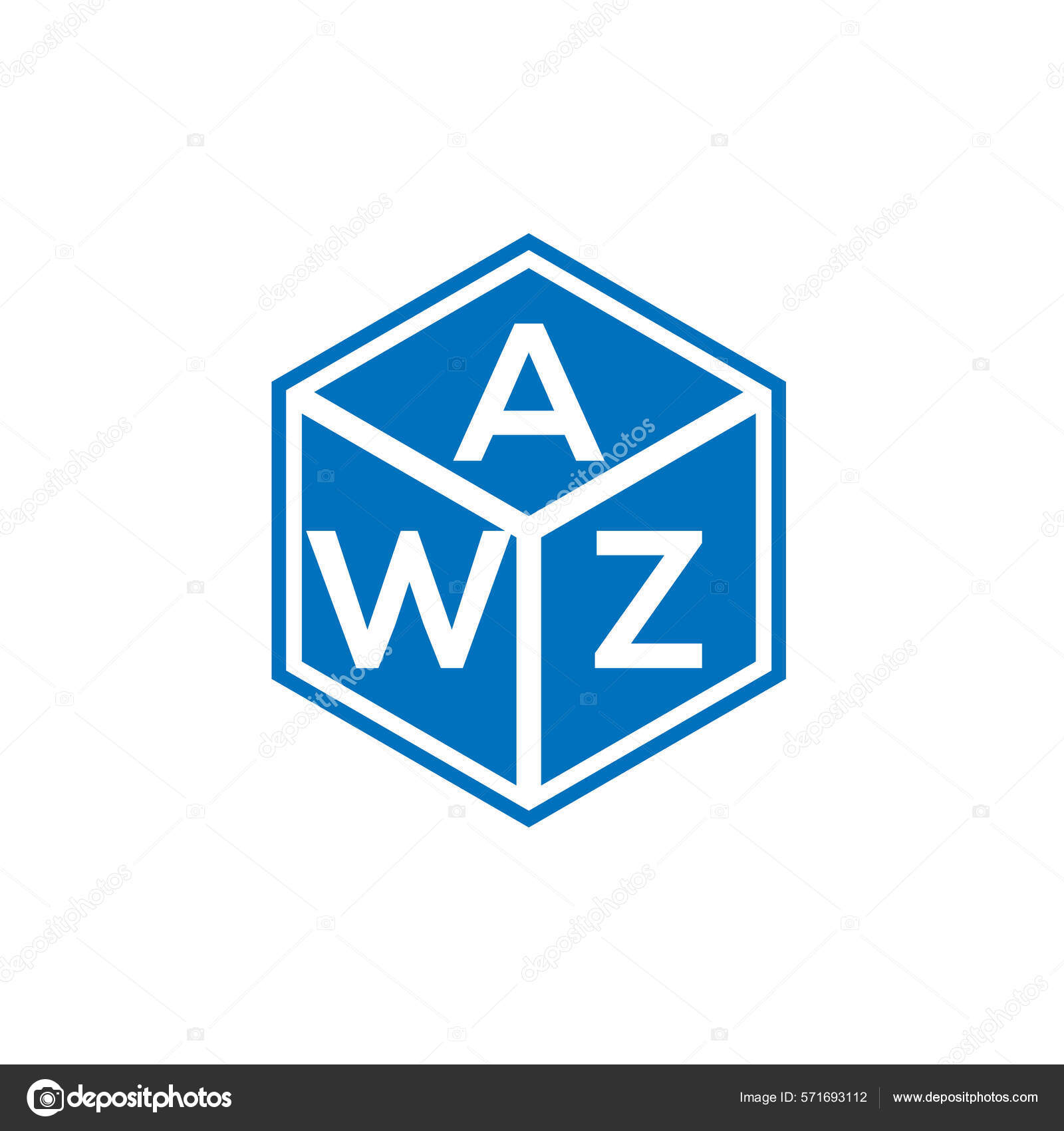 Awz Letter Logo Design Black Background Awz Creative Initials Letter ...