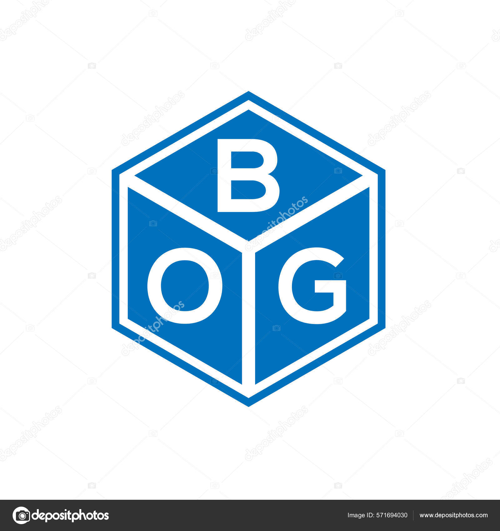 Bog Letter Logo Design Black Background Bog Creative Initials Letter ...