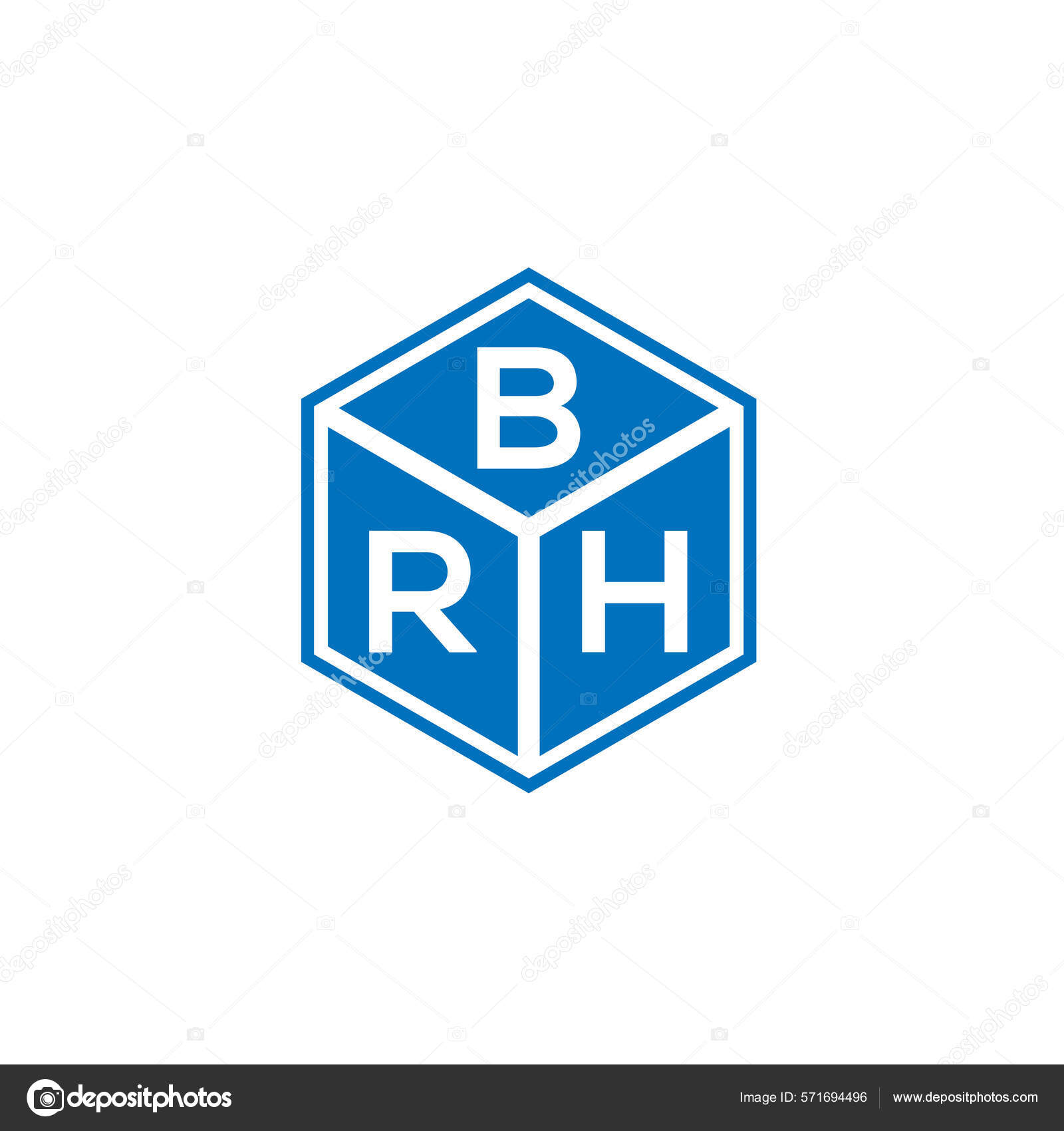 Brh Letter Logo Design Black Background Brh Creative Initials Letter ...