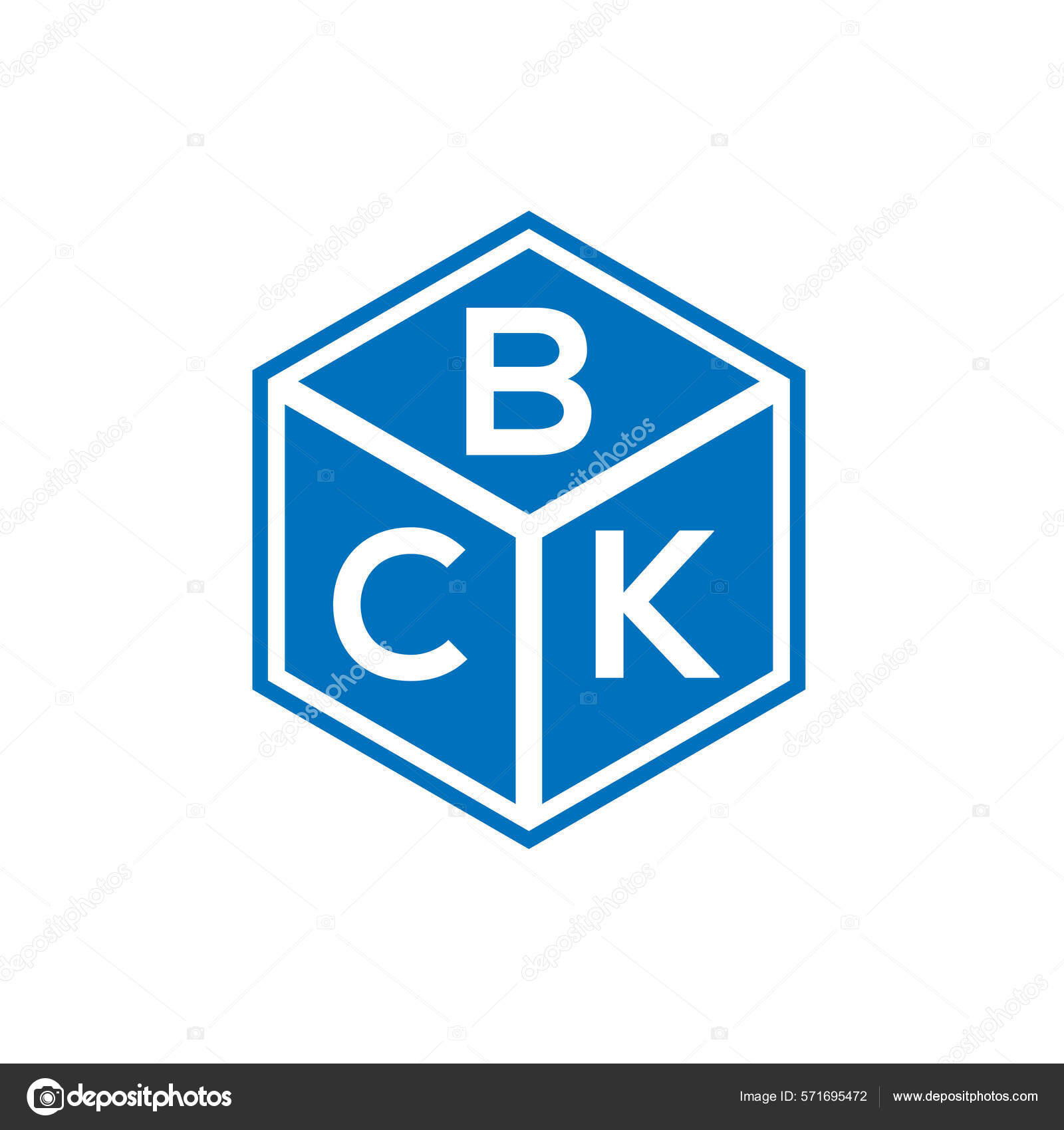 Bck Letter Logo Design Black Background Bck Creative Initials Letter ...