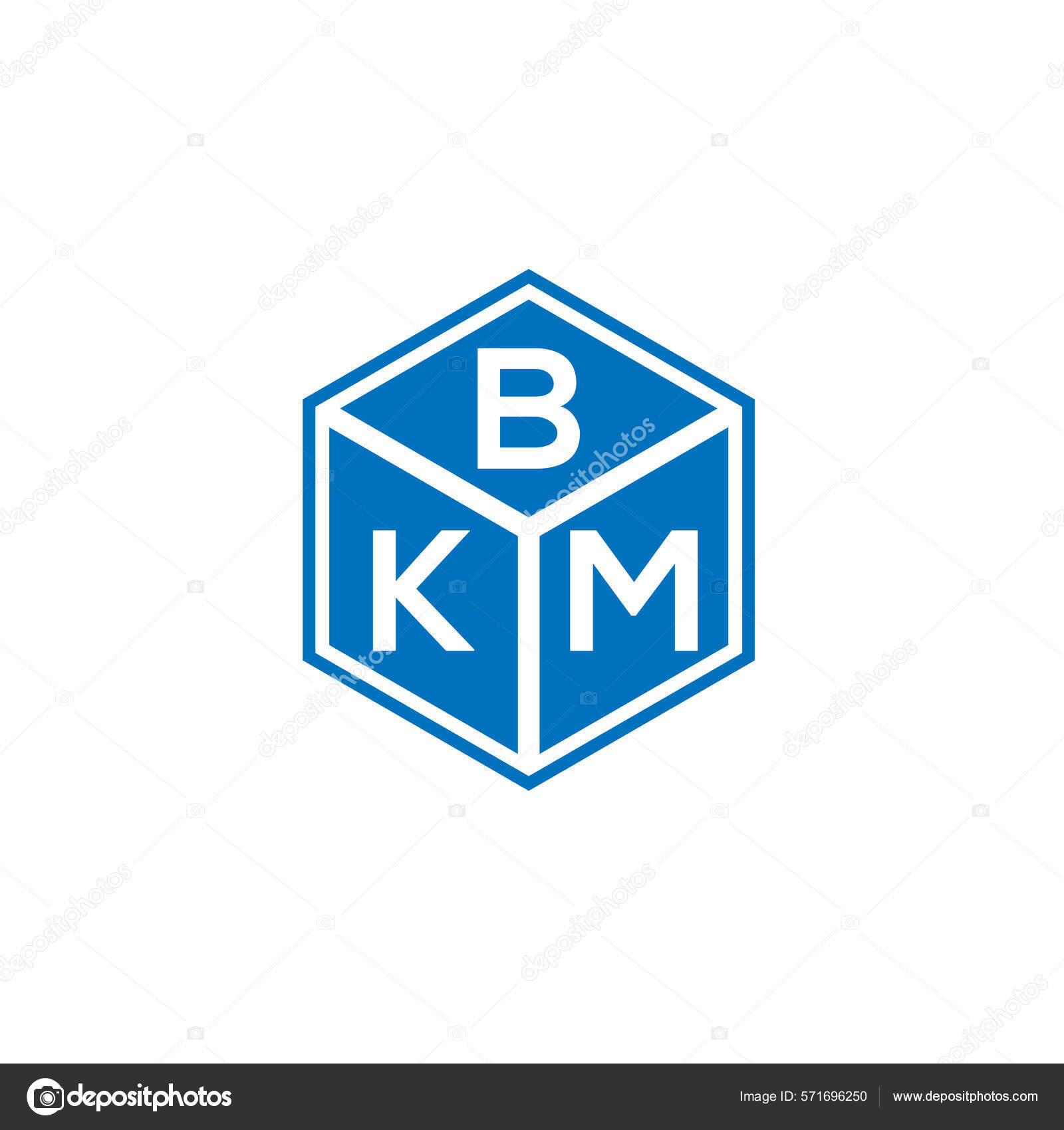 Bkm Letter Logo Design Black Background Bkm Creative Initials Letter ...