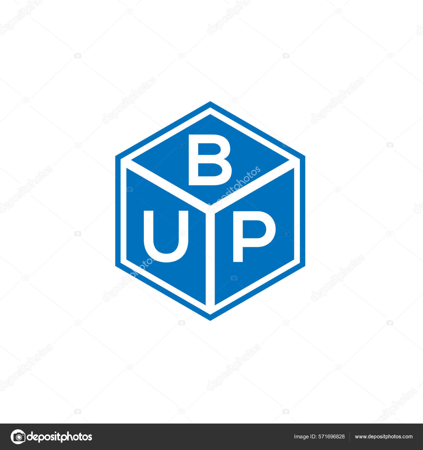 Bup Letter Logo Design Black Background Bup Creative Initials Letter ...