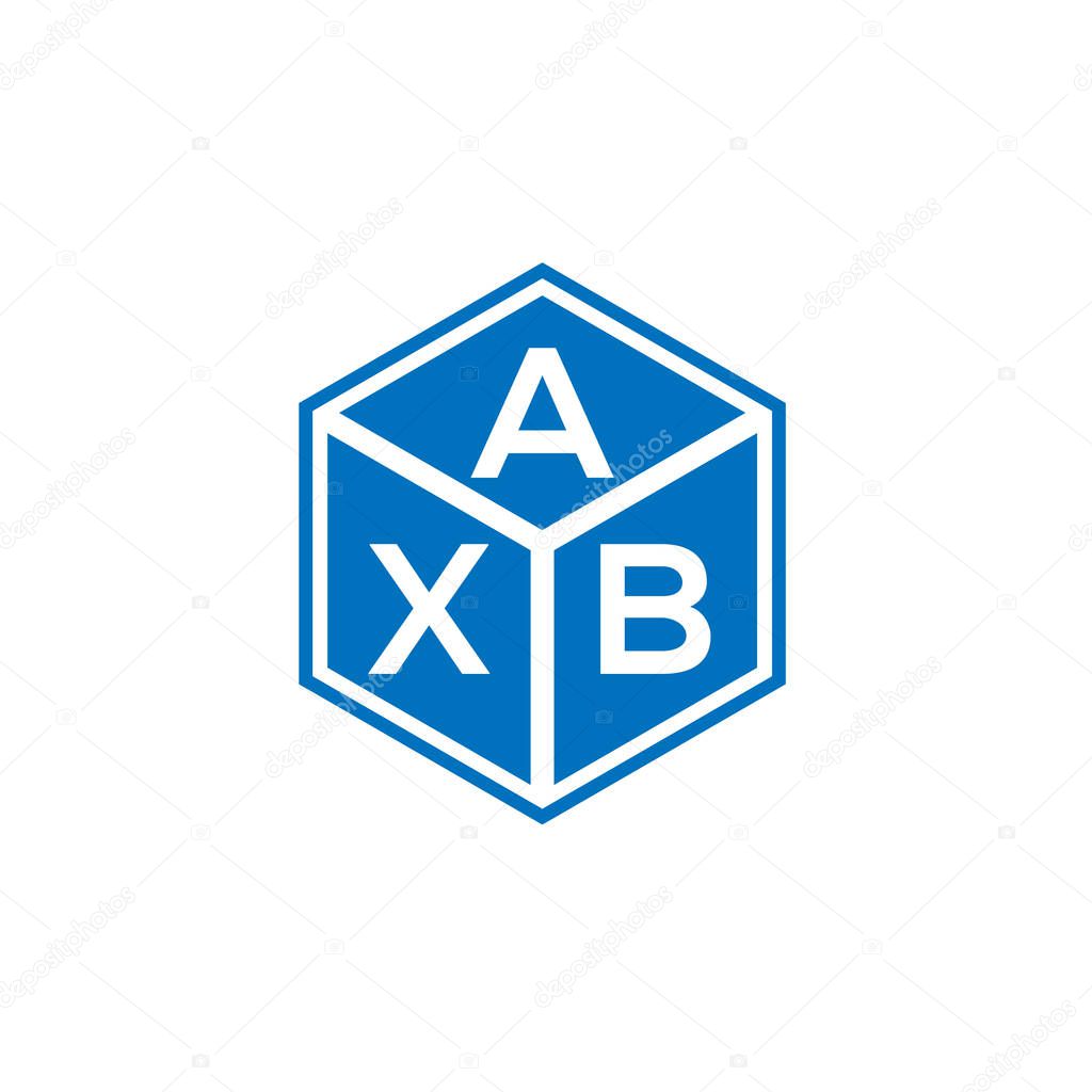 Diseño del logotipo de la letra AXB sobre fondo negro. AXB iniciales ...