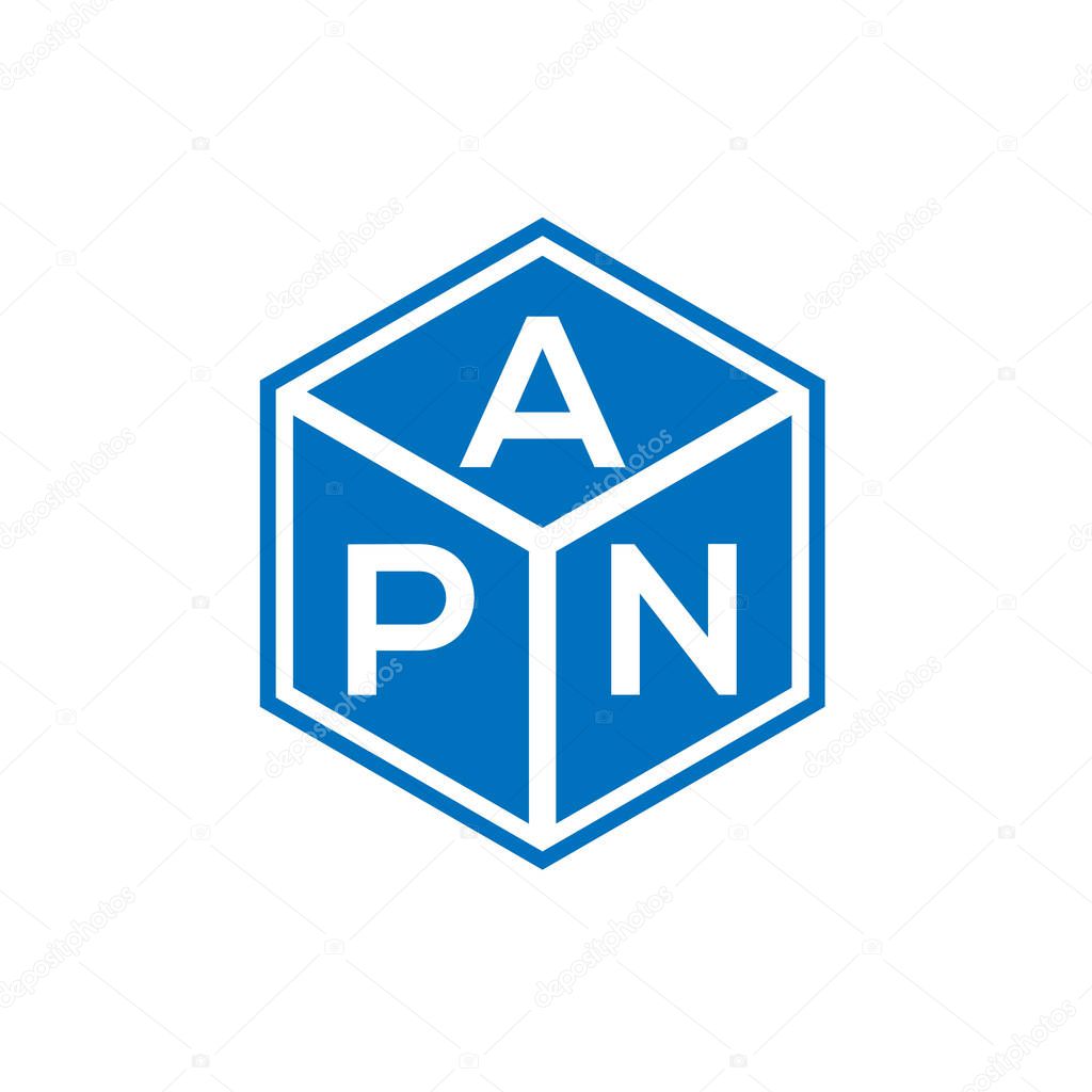Diseño del logotipo de la letra APN sobre fondo negro. APN iniciales ...