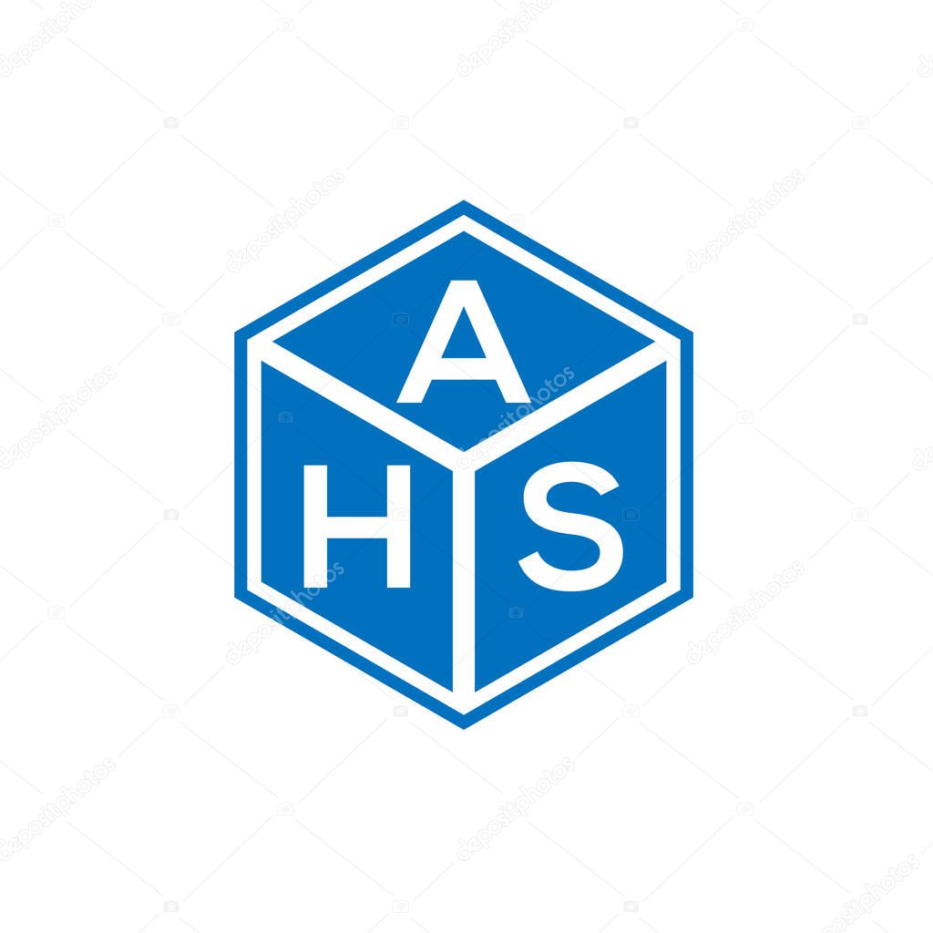 Diseño del logotipo de la letra AHS sobre fondo negro. AHS iniciales ...