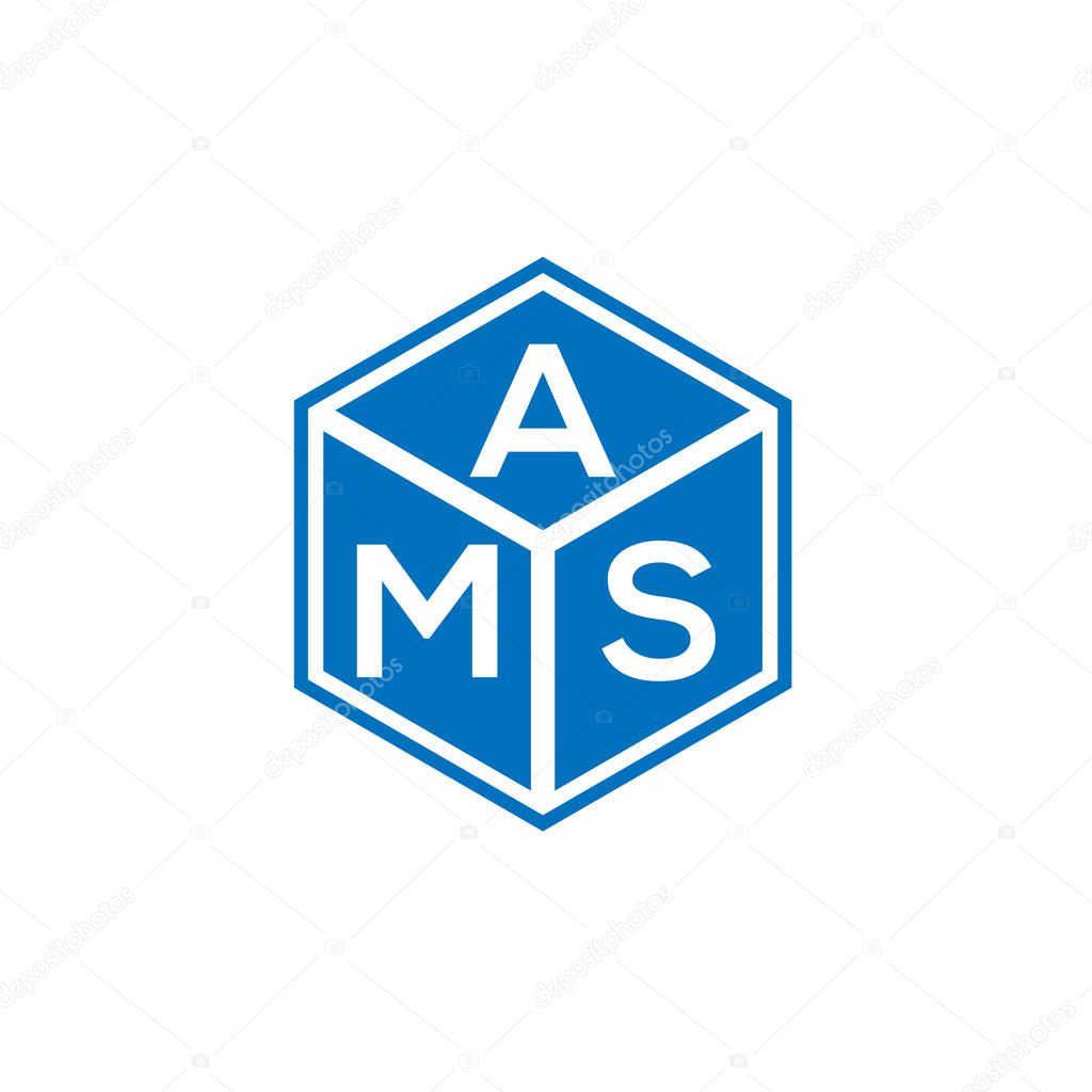 Diseño del logotipo de la letra AMS sobre fondo negro. AMS iniciales ...
