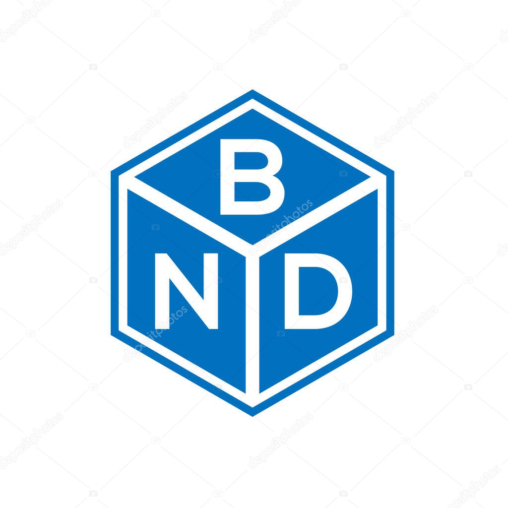Diseño del logotipo de la letra BND sobre fondo negro. BND iniciales creativas letra logo ...