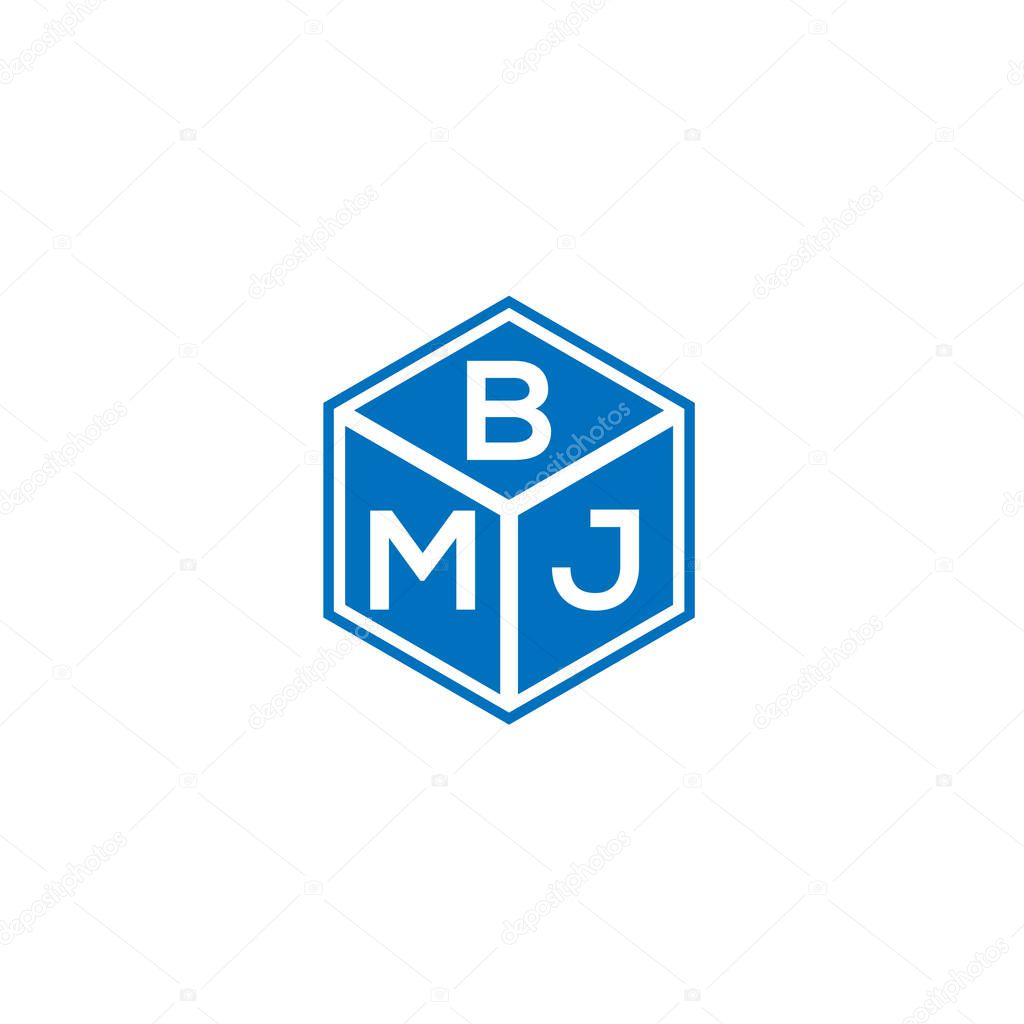 Diseño del logotipo de la letra BMJ sobre fondo negro. BMJ iniciales creativas letra logo ...