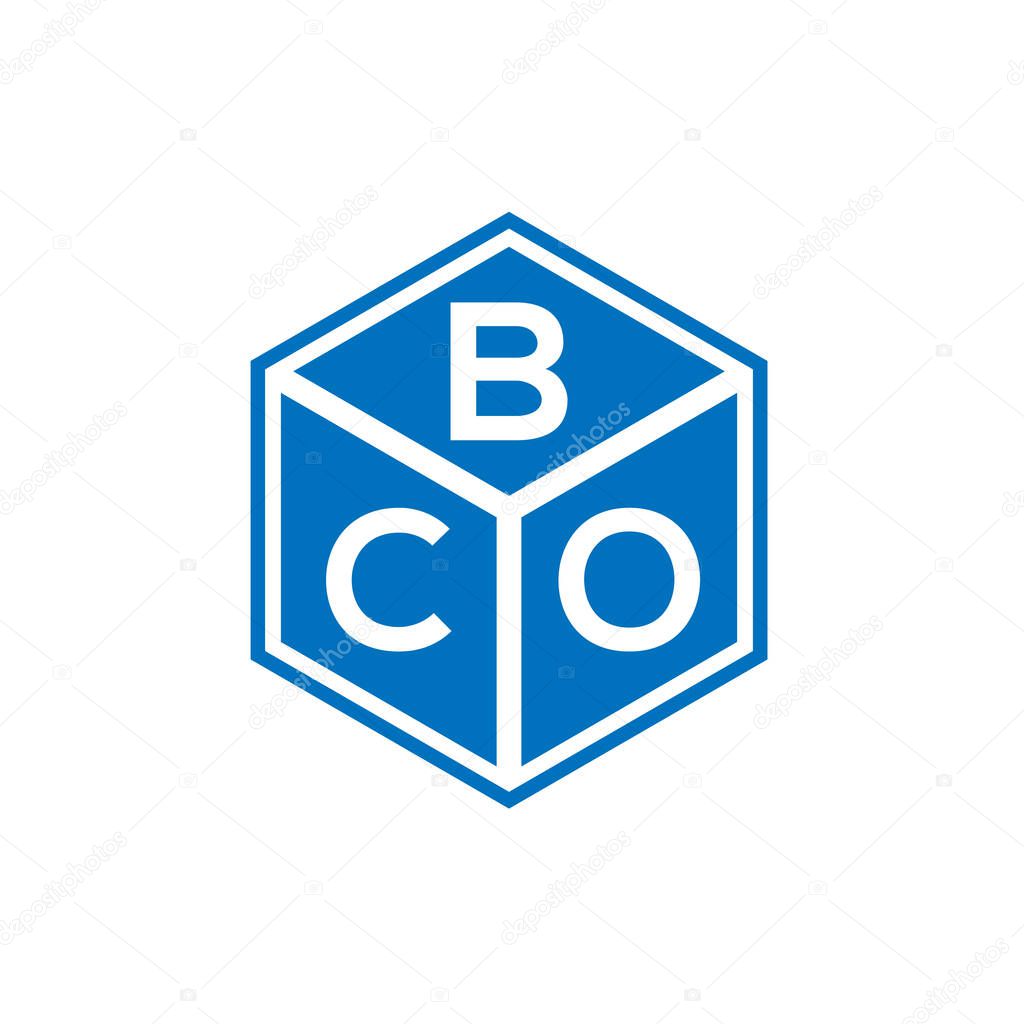 BCO diseño del logotipo de la letra sobre fondo negro. BCO iniciales ...