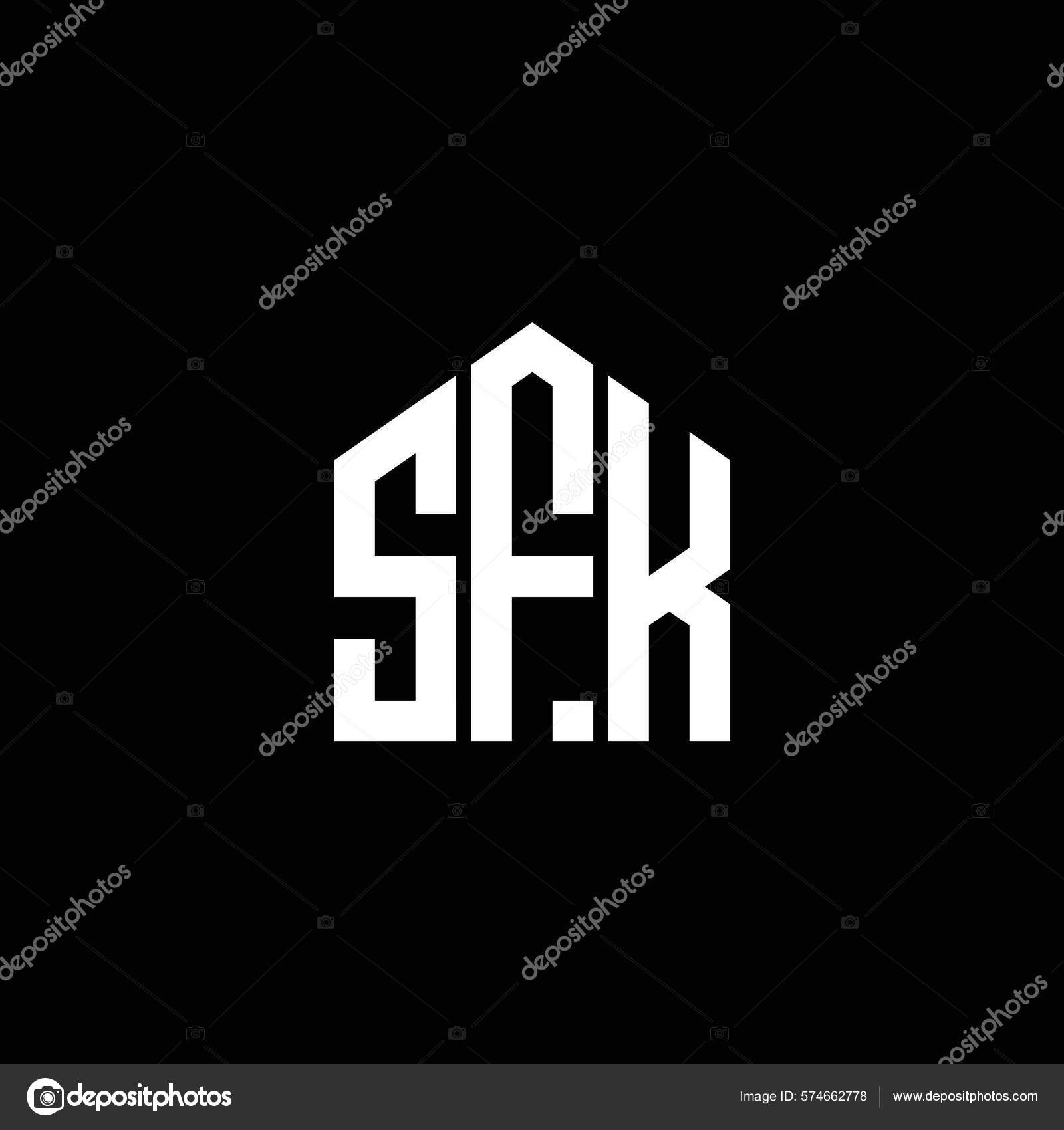 Sfk Letter Logo Design Black Background Sfk Creative Initials Letter ...