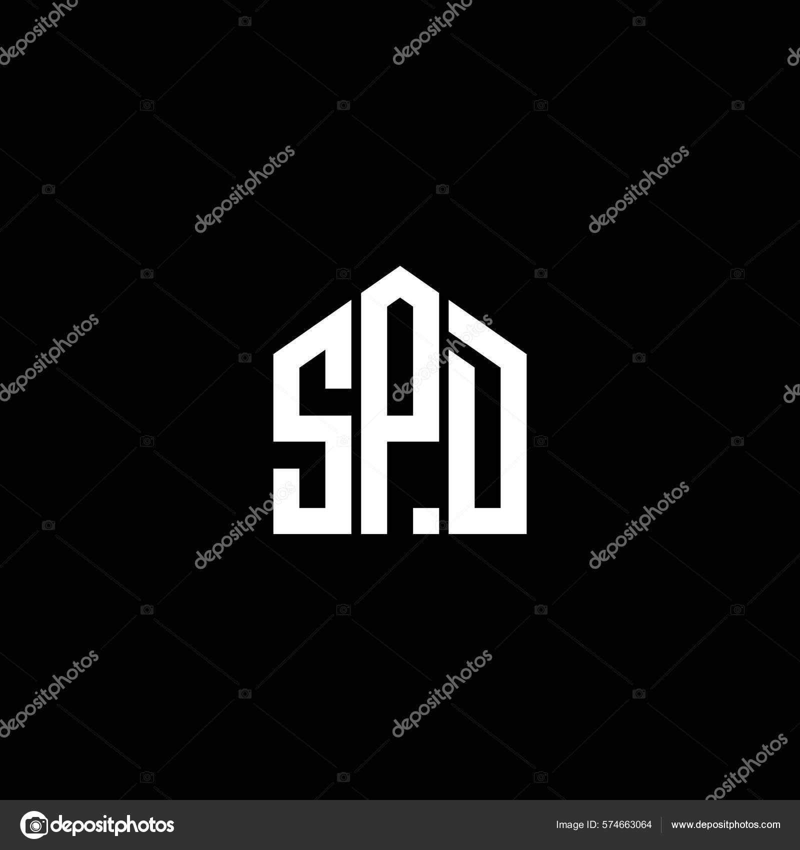 Spd Letter Logo Design Black Background Spd Creative Initials Letter ...