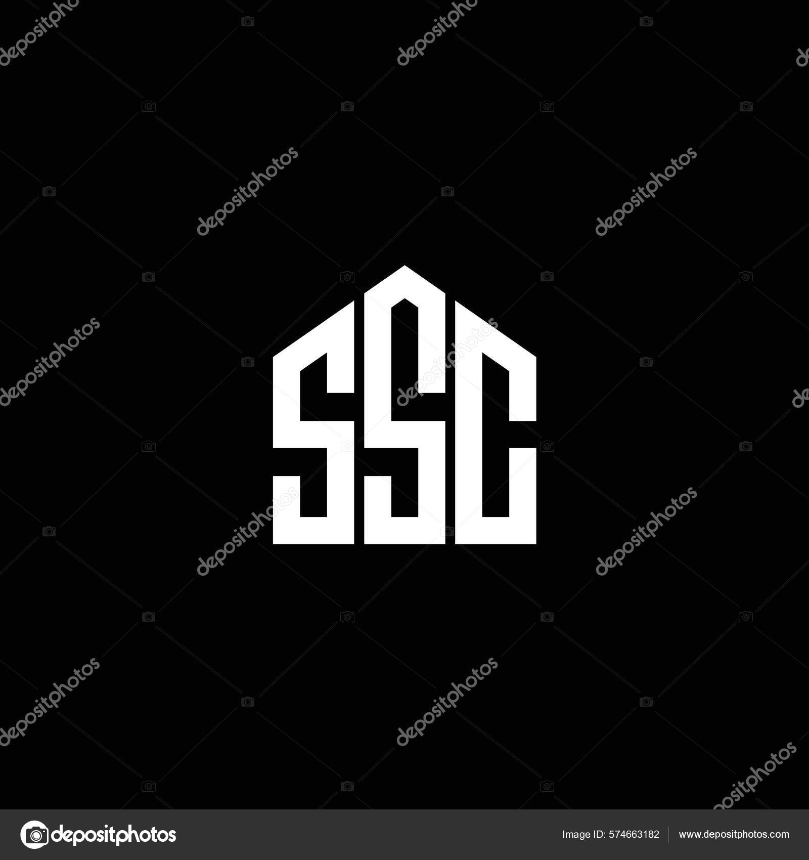 Ssc Letter Logo Design Black Background Ssc Creative Initials Letter ...