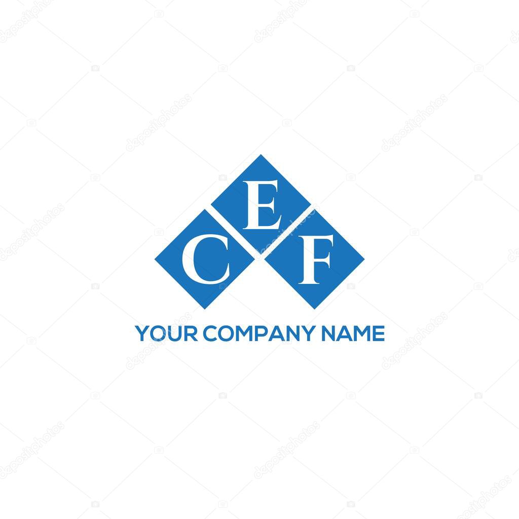 Diseño del logotipo de la carta CEF sobre fondo negro. CEF iniciales ...