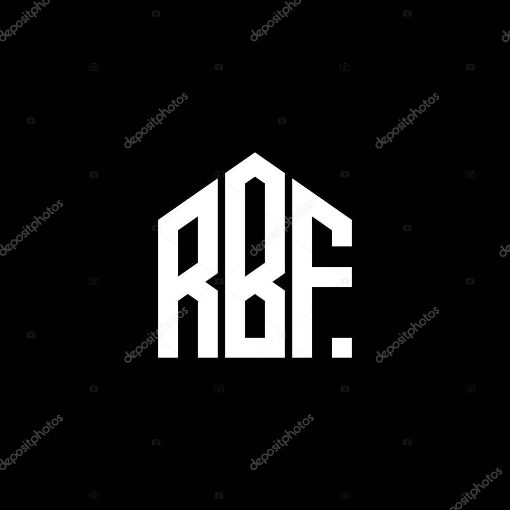 Diseño del logotipo de la letra RBF sobre fondo negro. RBF iniciales creativas letra logo ...