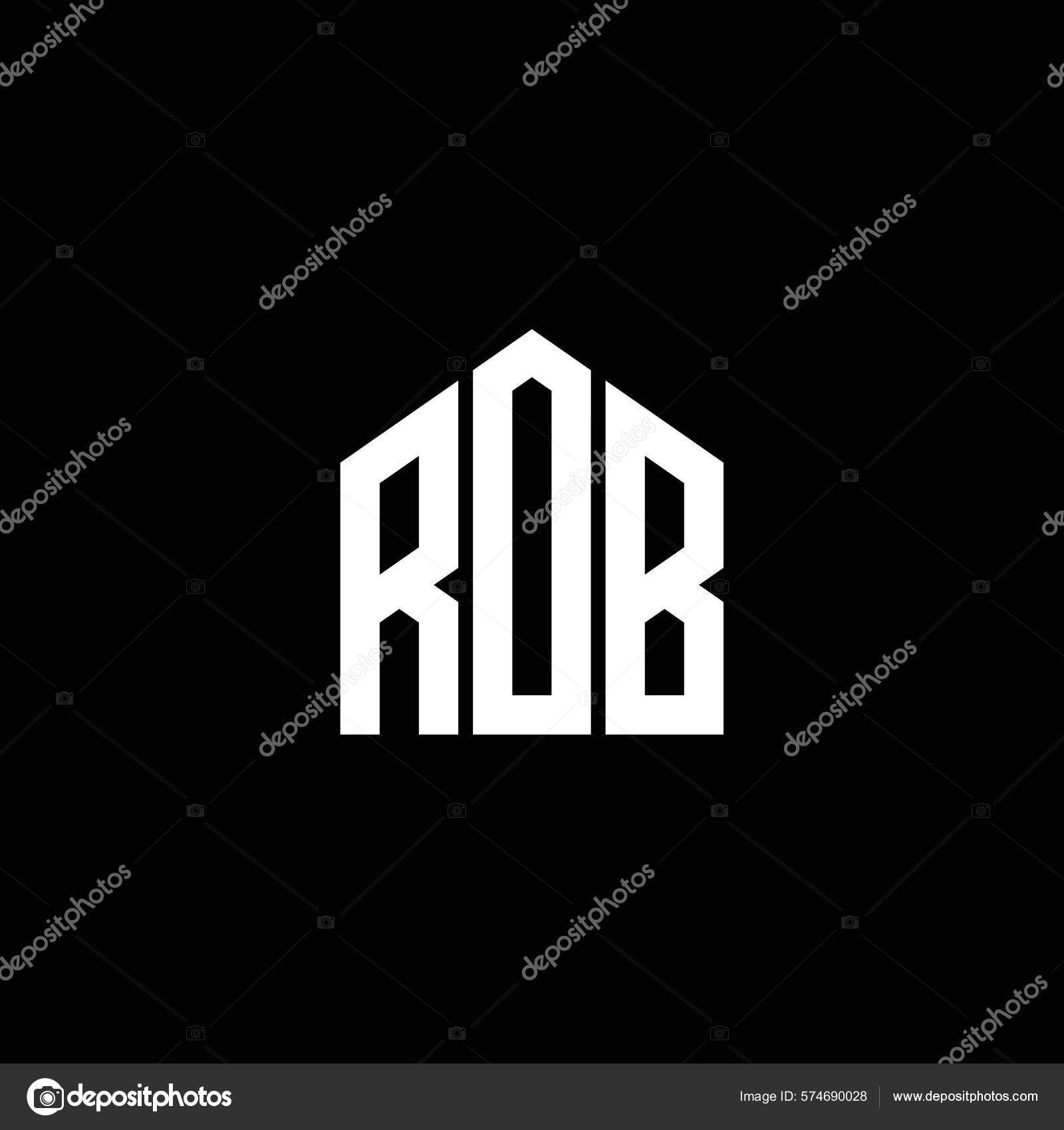 Rob Letter Logo Design Black Background Rob Creative Initials Letter ...