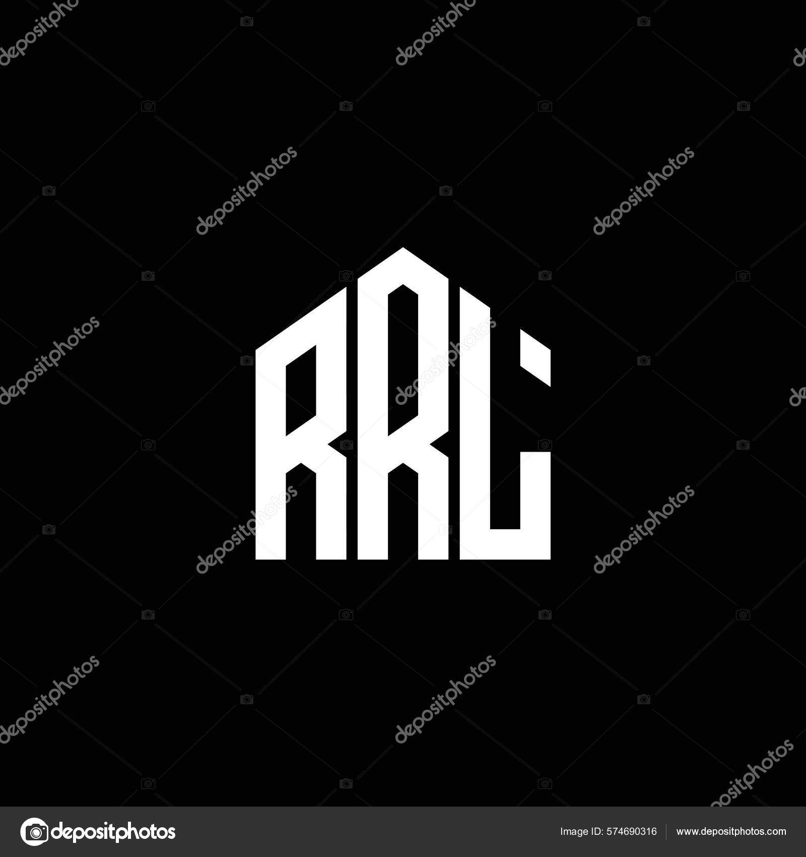 Rrl Letter Logo Design Black Background Rrl Creative Initials Letter ...