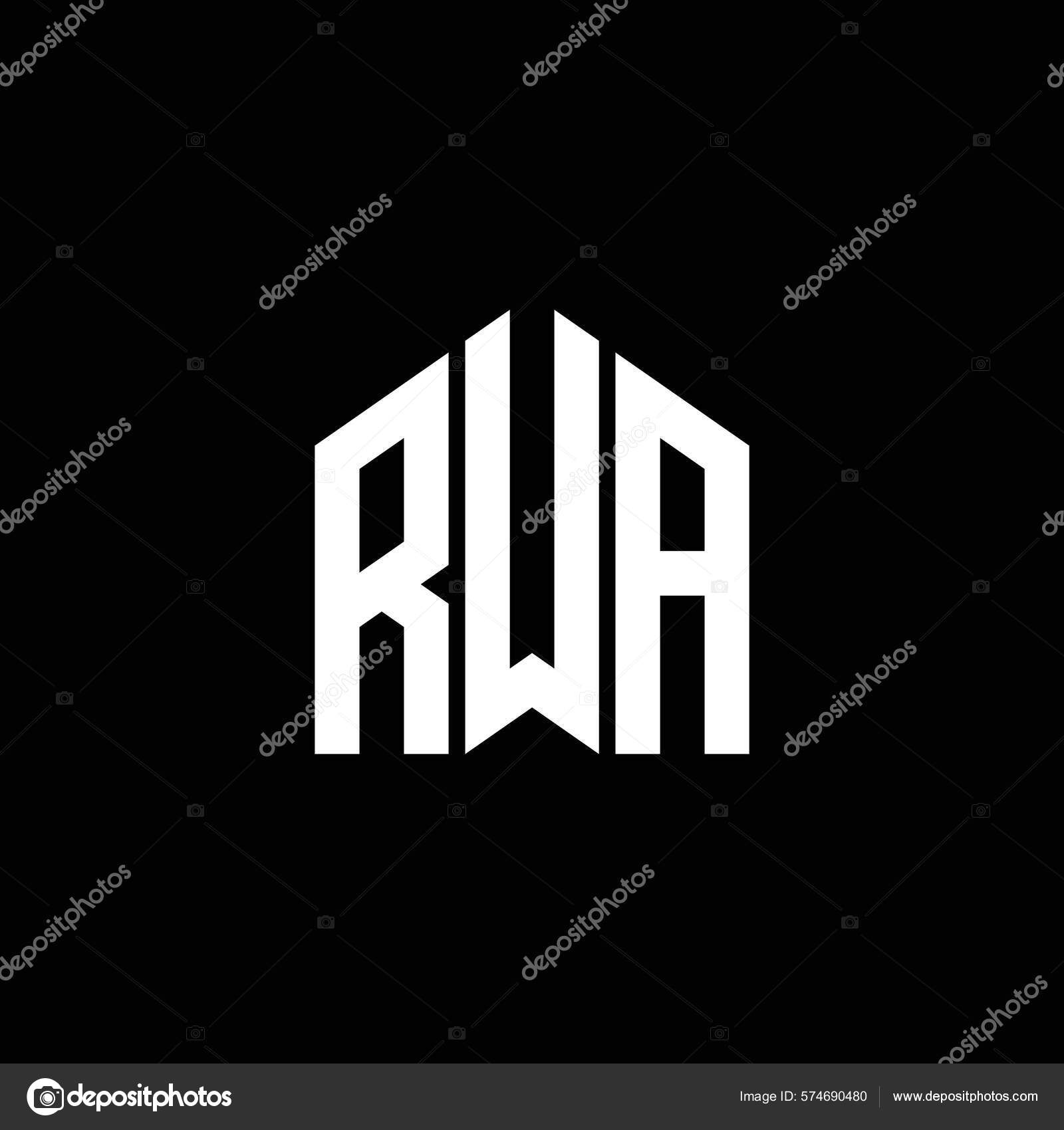 Rwa Letter Logo Design Black Background Rwa Creative Initials Letter ...