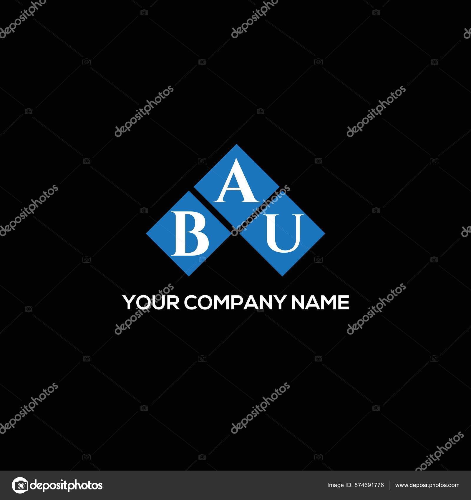 Bau Letter Logo Design Black Background Bau Creative Initials Letter ...