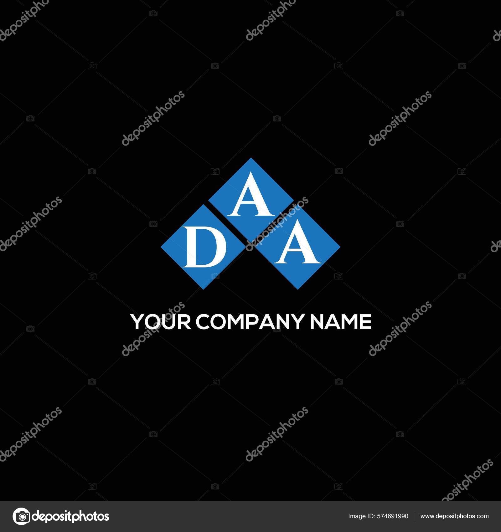 Daa Letter Logo Design Black Background Daa Creative Initials Letter ...