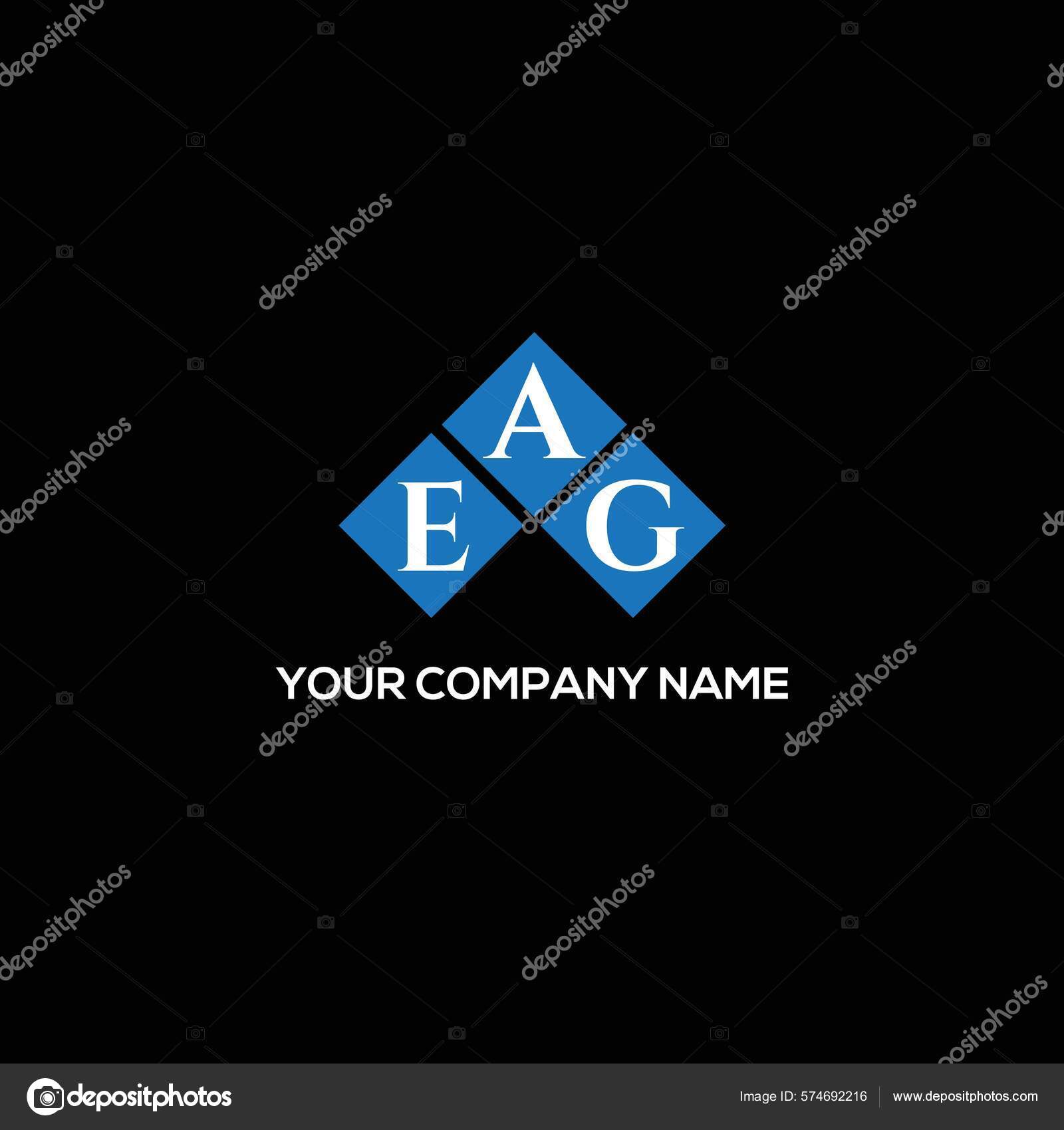 Eag Letter Logo Design Black Background Eag Creative Initials Letter ...