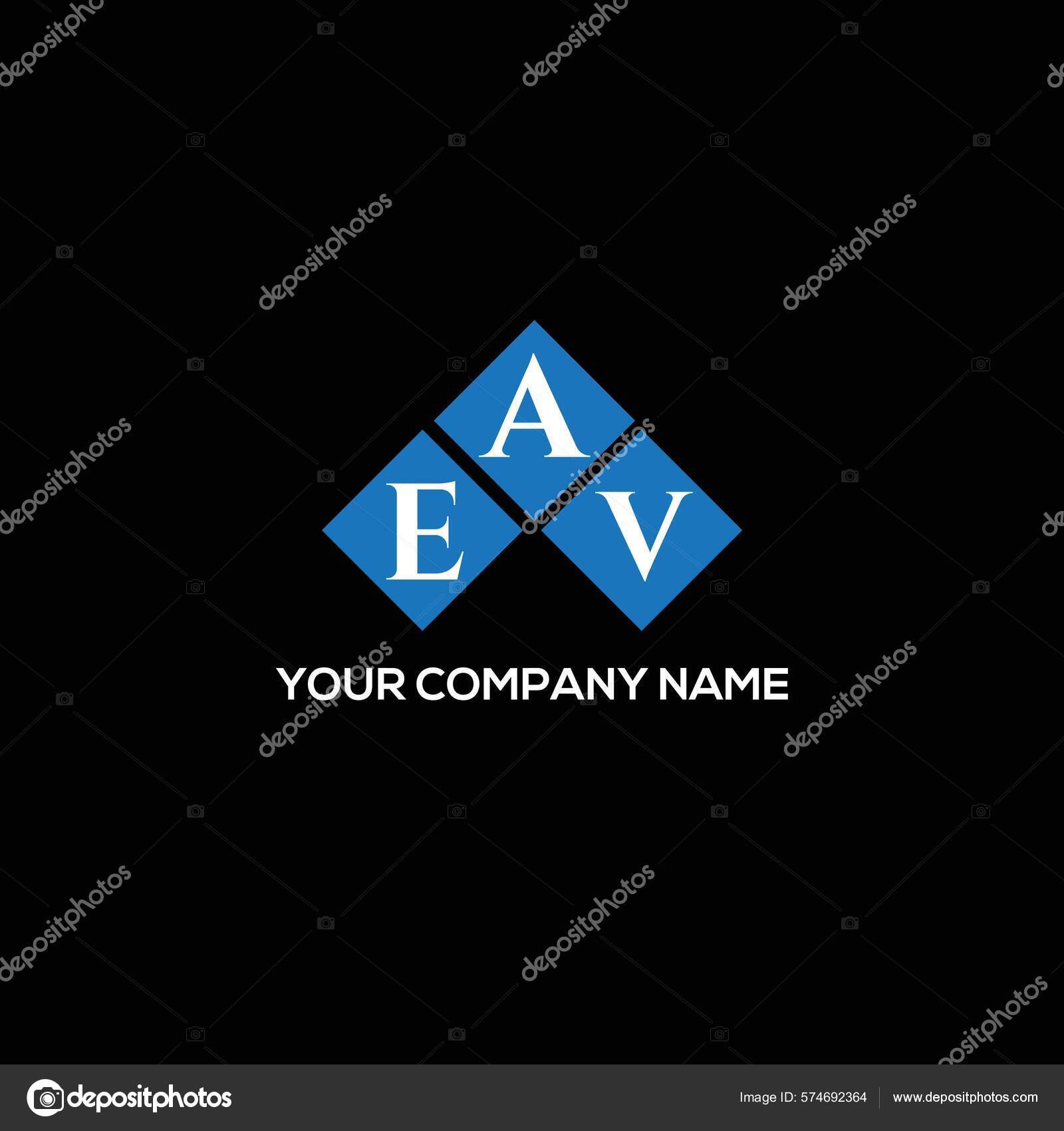 Eav Letter Logo Design Black Background Eav Creative Initials Letter ...