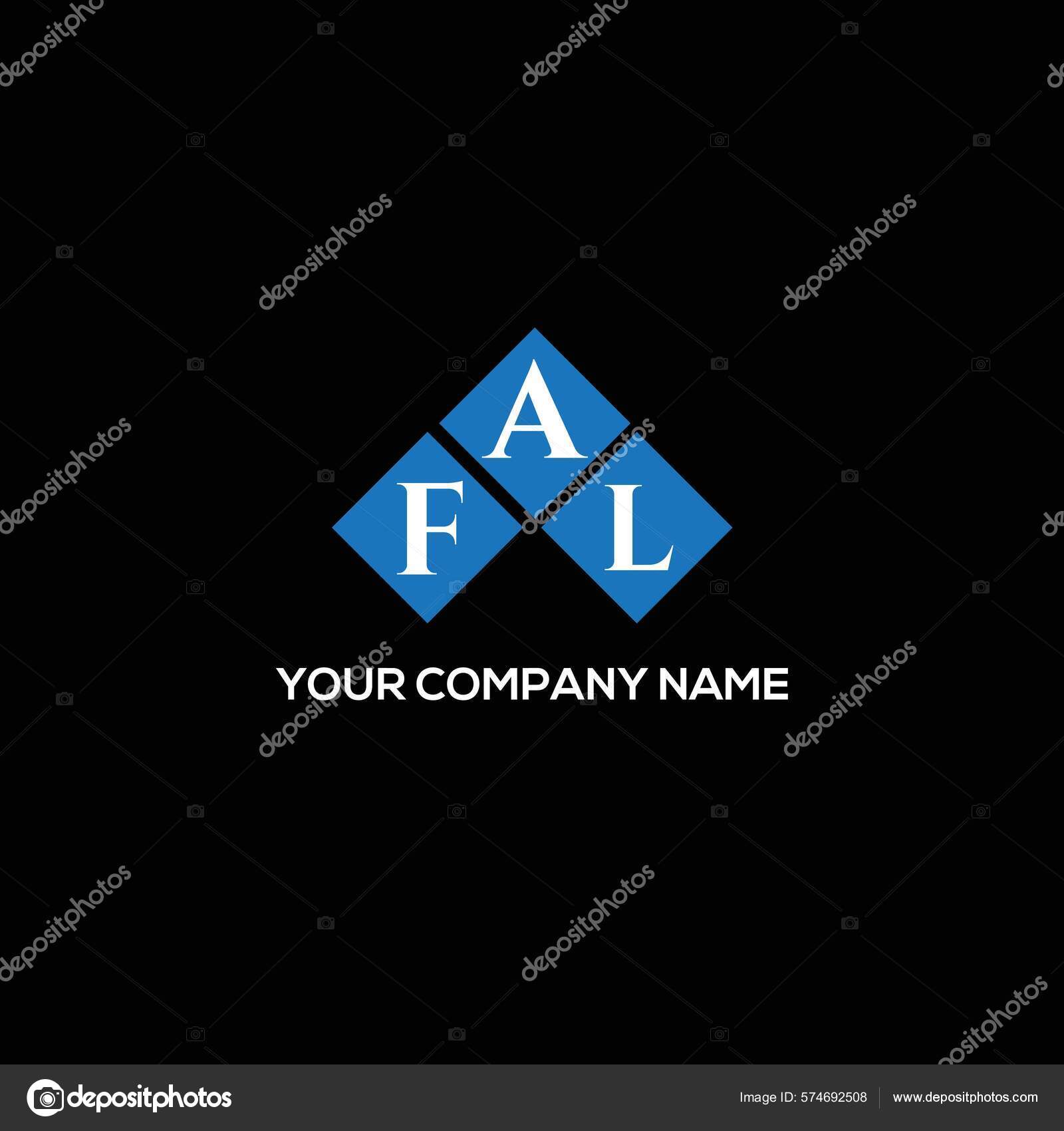 Fal Letter Logo Design Black Background Fal Creative Initials Letter ...