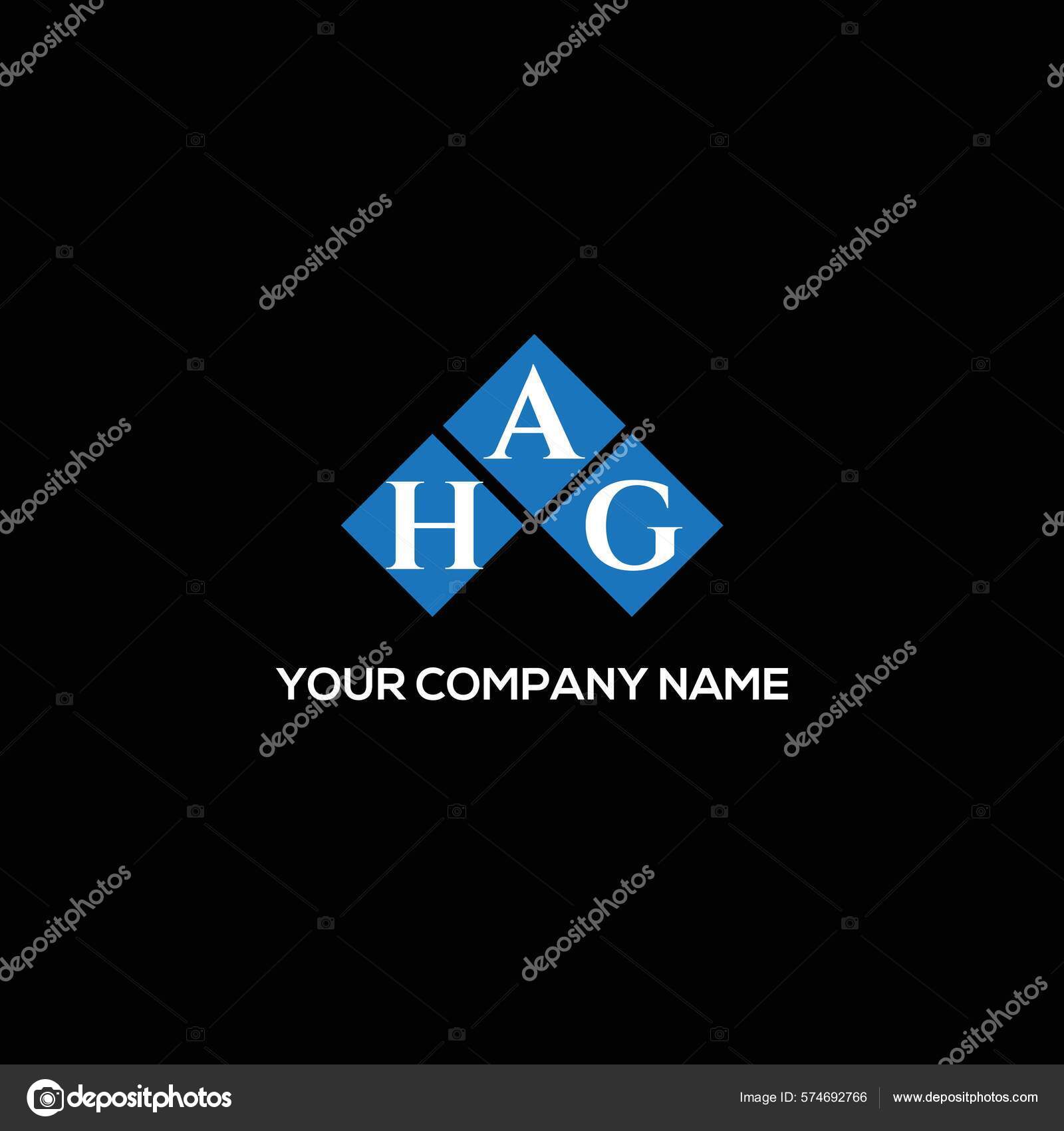 Hag Letter Logo Design Black Background Hag Creative Initials Letter ...