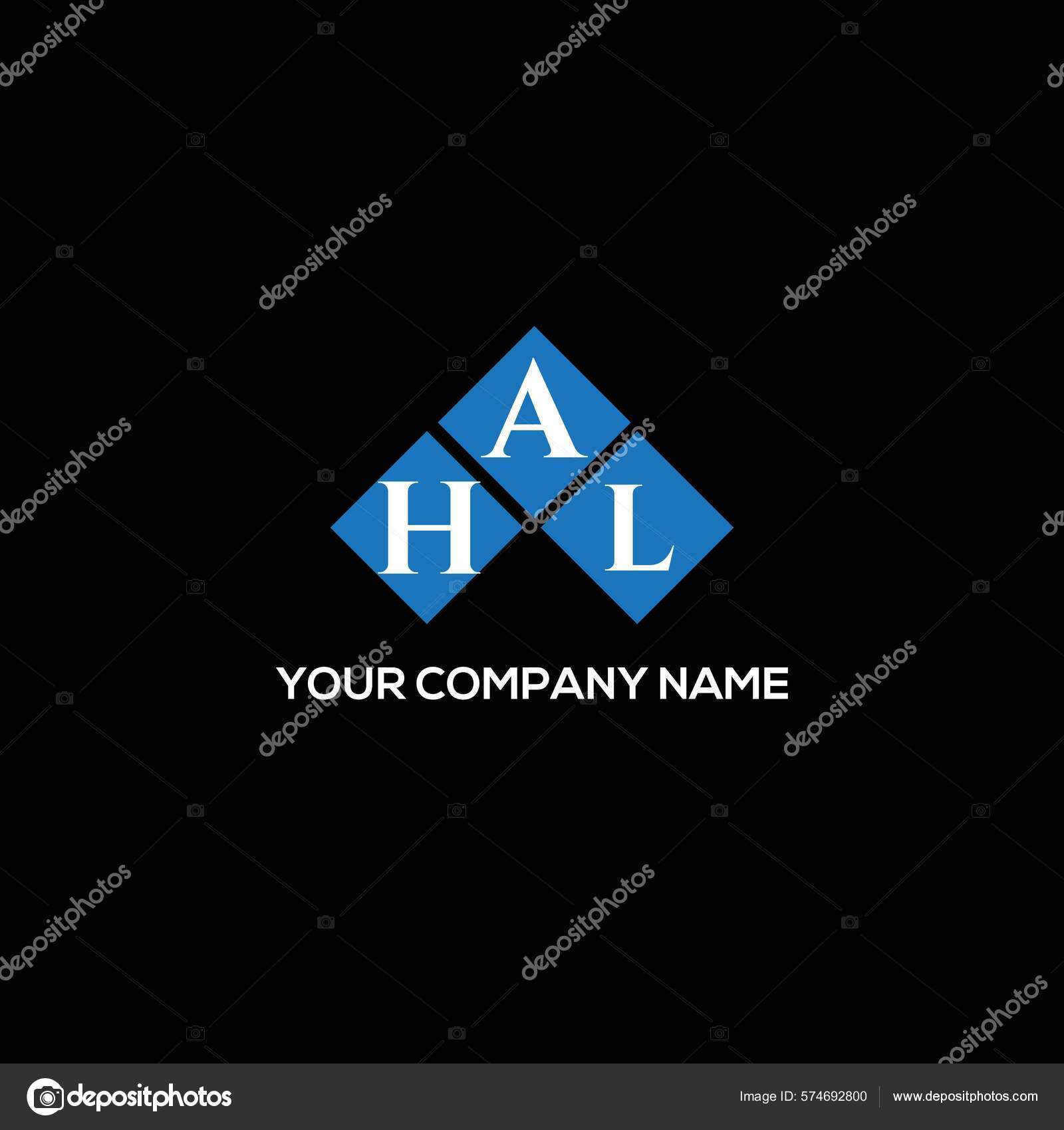 Hal Letter Logo Design Black Background Hal Creative Initials Letter ...