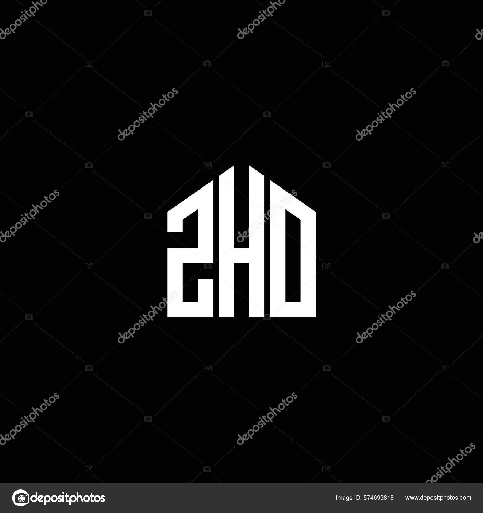 Zho Letter Logo Design Black Background Zho Creative Initials Letter ...