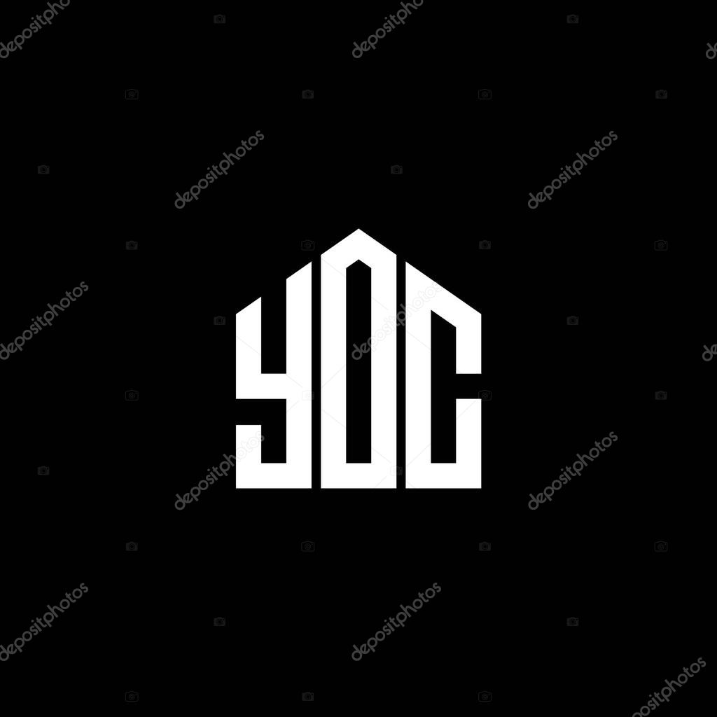 Diseño del logotipo de la letra YOC sobre fondo negro. YOC iniciales ...
