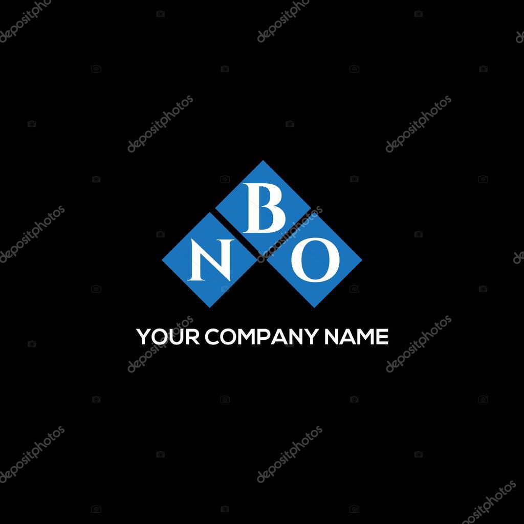 Diseño del logotipo de la letra NBO sobre fondo negro. NBO iniciales ...