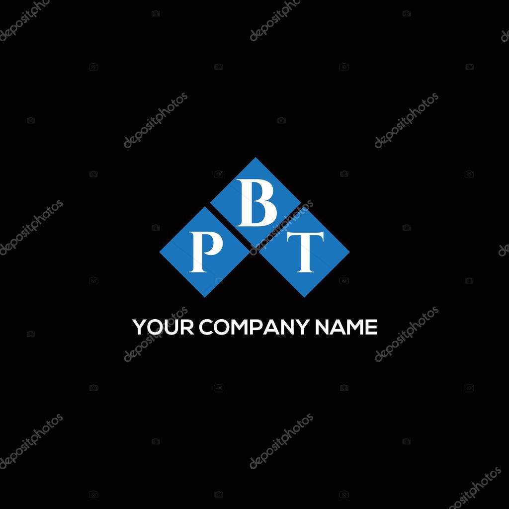 Diseño del logotipo de la letra PBT sobre fondo negro. PBT iniciales ...