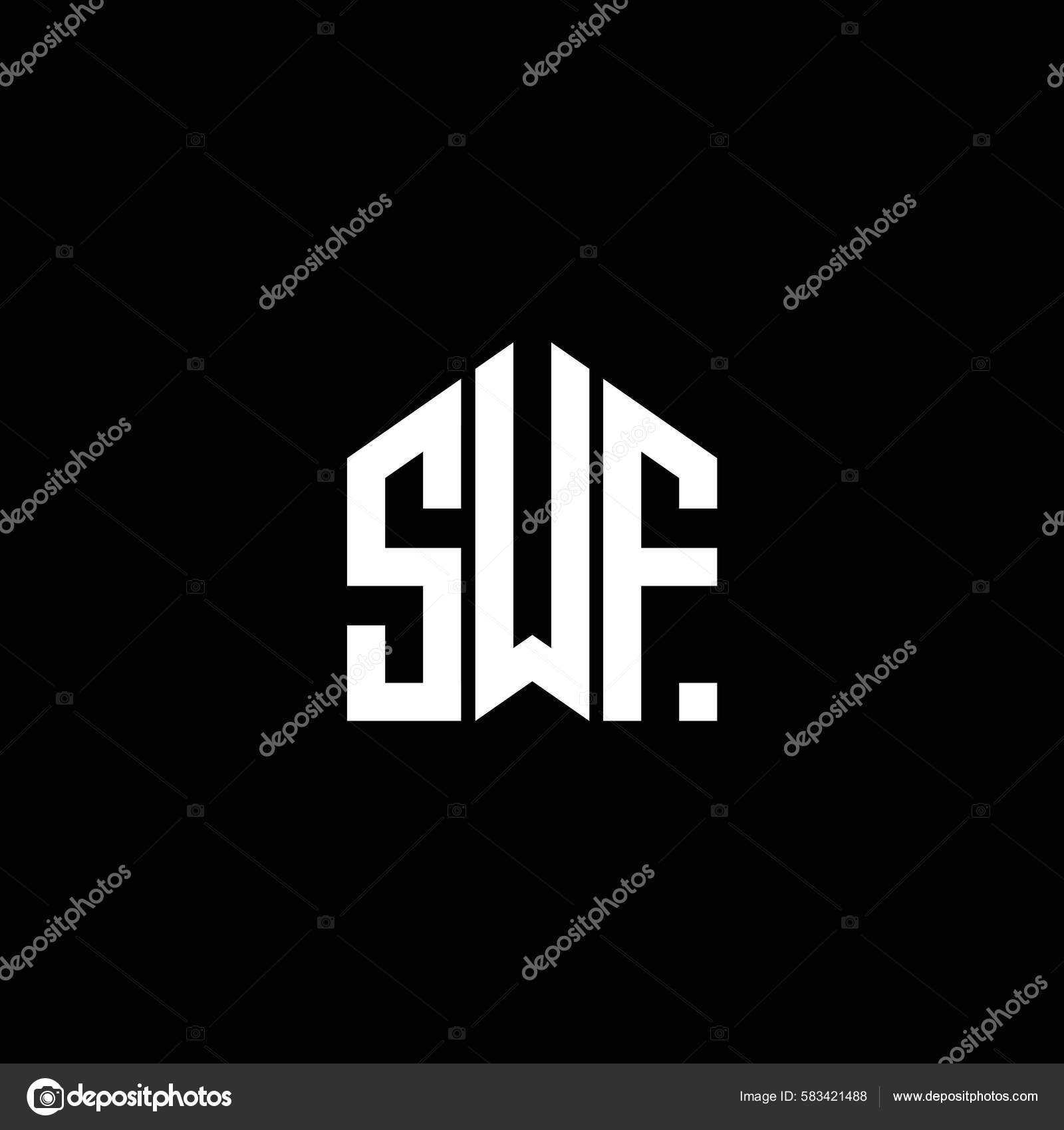 Swf Letter Logo Design Black Background Swf Creative Initials Letter ...