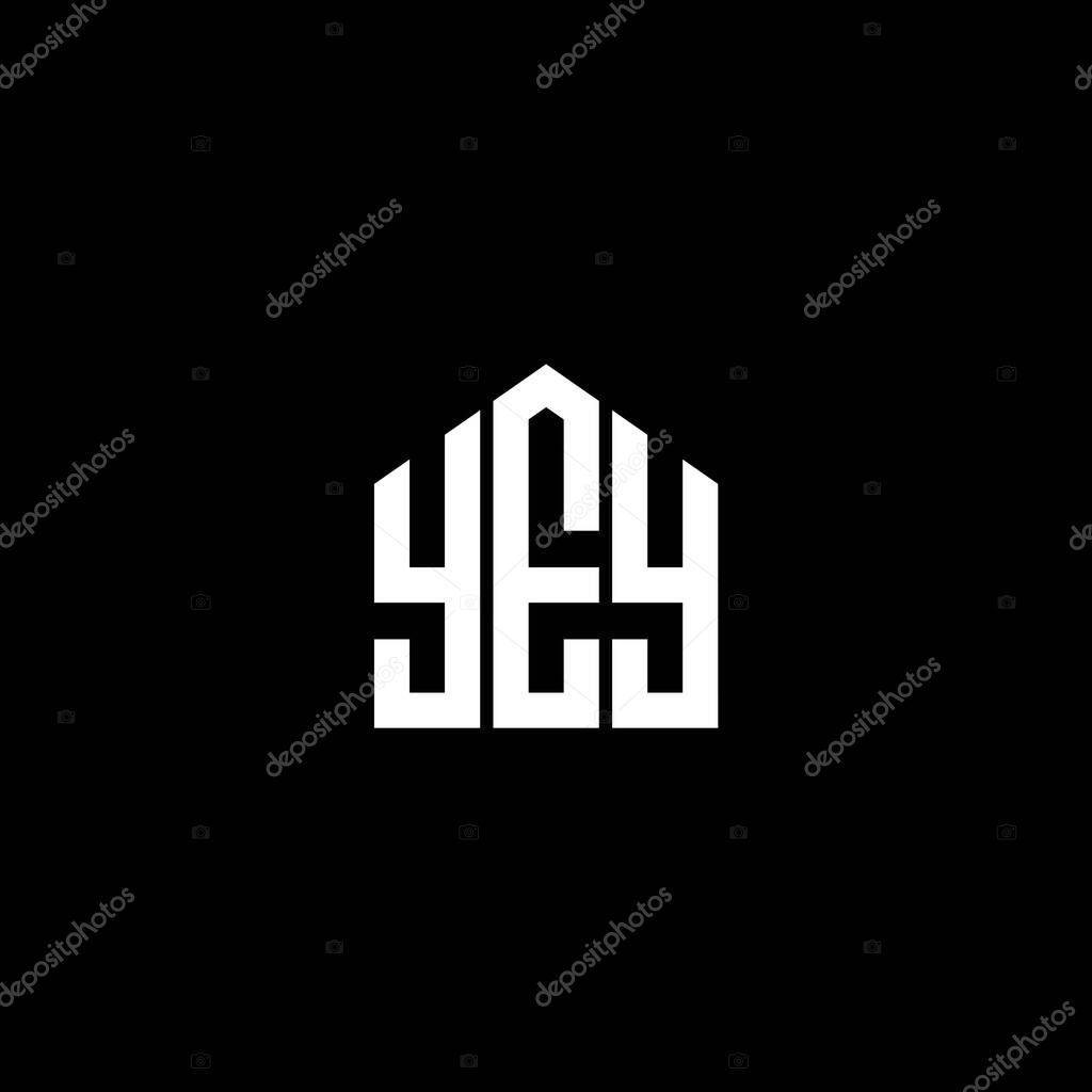 Diseño del logotipo de la letra YEY sobre fondo negro. YEY iniciales ...