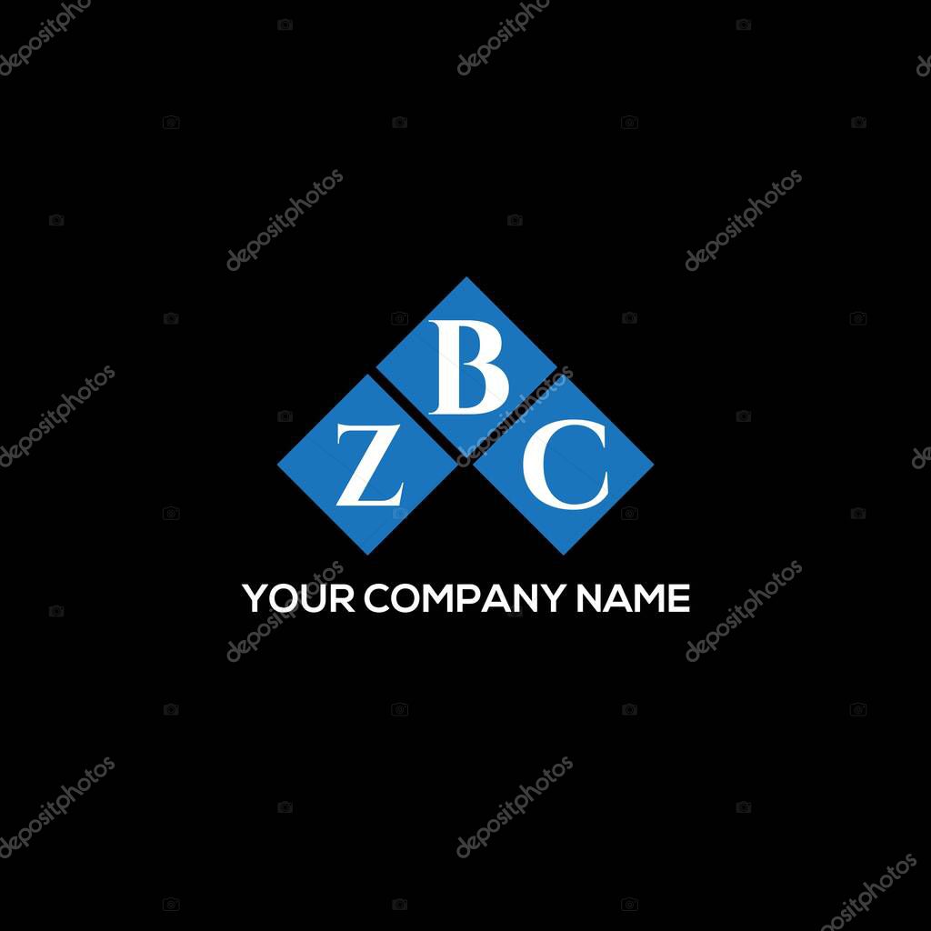 Diseño del logotipo de la letra ZBC sobre fondo negro. ZBC iniciales ...