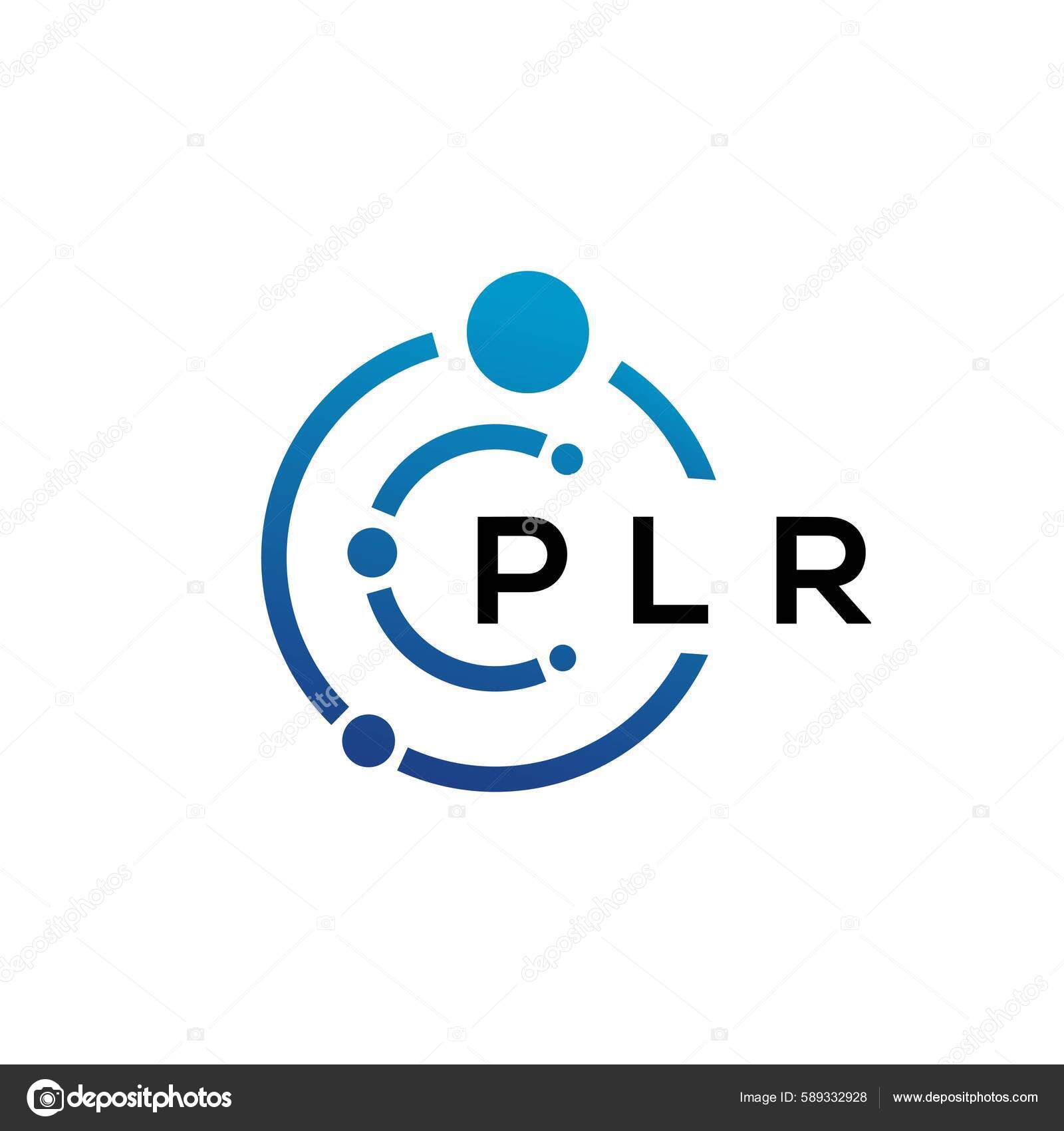 Plr Letter Technology Logo Design White Background Plr Creative ...