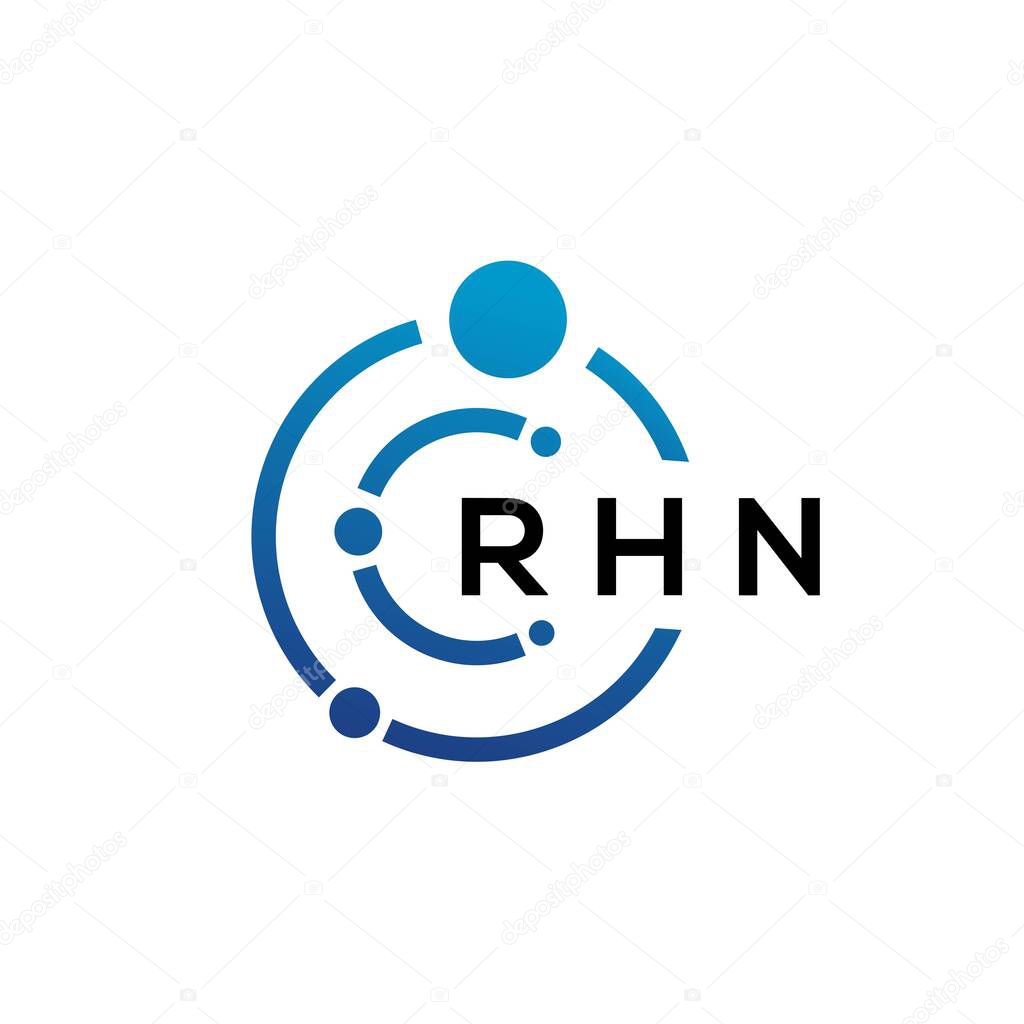 RHN letter technology logo design on white background. RHN creative ...