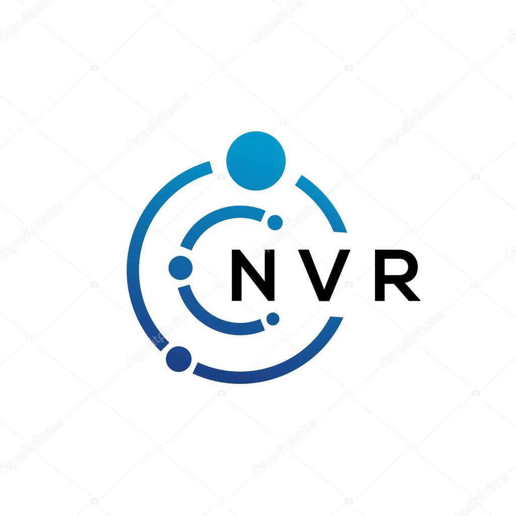NVR letter technology logo design on white background. NVR creative ...