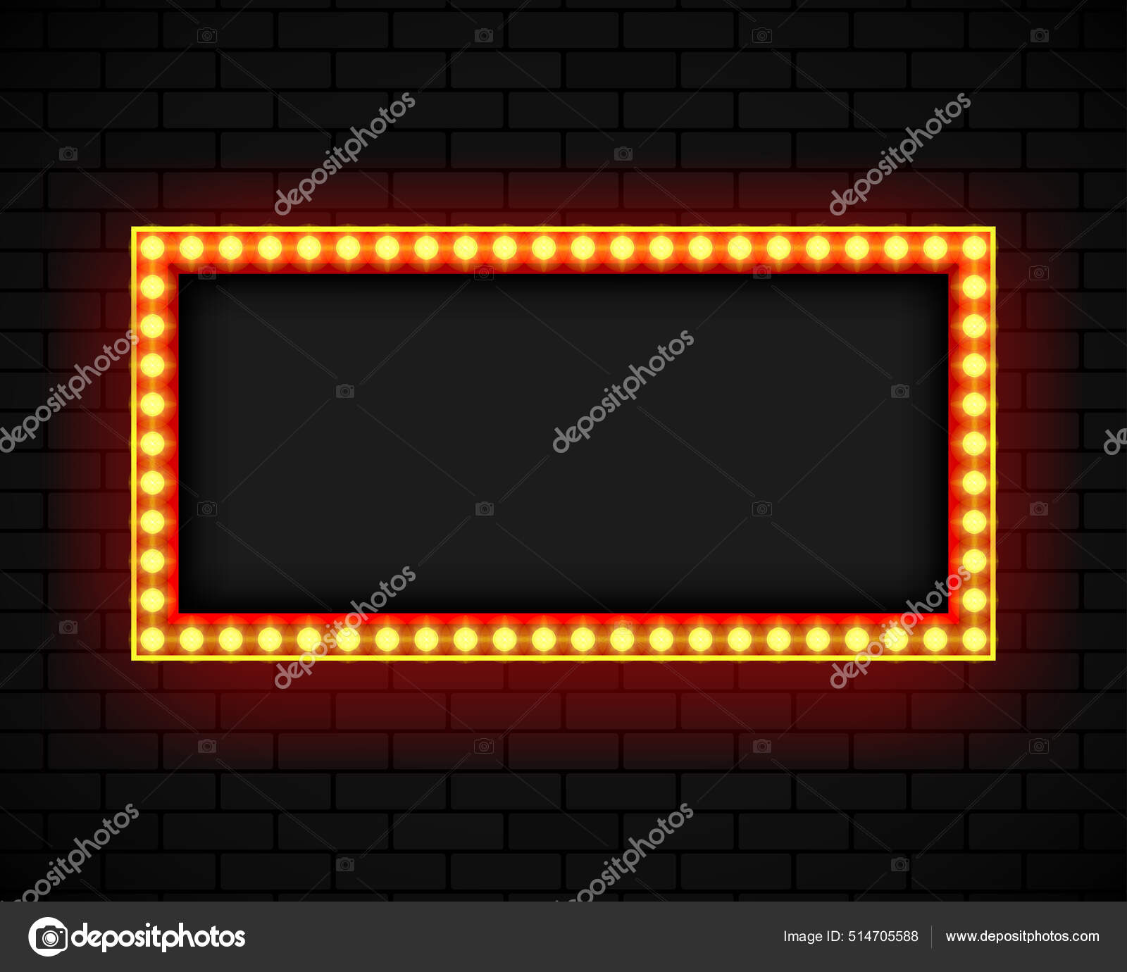 Blank Lightbox Brick Wall Background Illuminated Lightbox Screen Blank ...